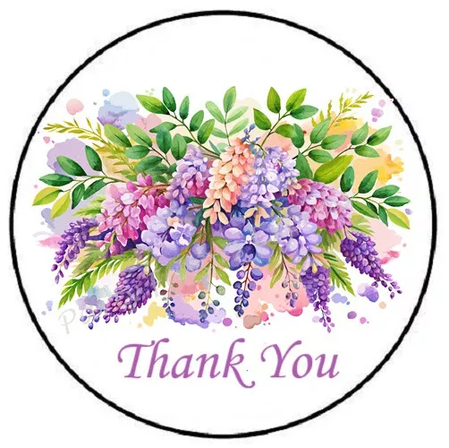 Wisteria Thank You Sticker Party Favors Sticker Envelope Seals Labels ...