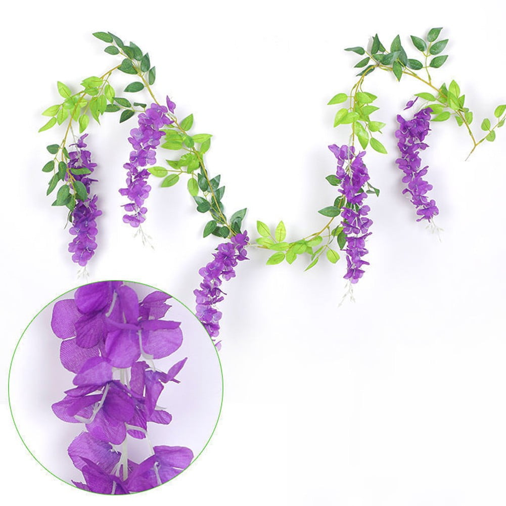 Wisteria flower simulation fake flower vine wrapped around plastic ...