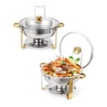 Wisykoke Round Chafing Dishes for Buffet Set of 2, 5QT Buffet Servers ...