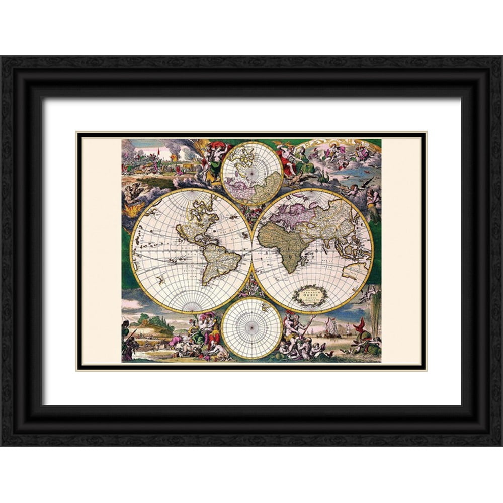 Wit, Frederik De 24x17 Black Ornate Wood Framed with Double Matting ...