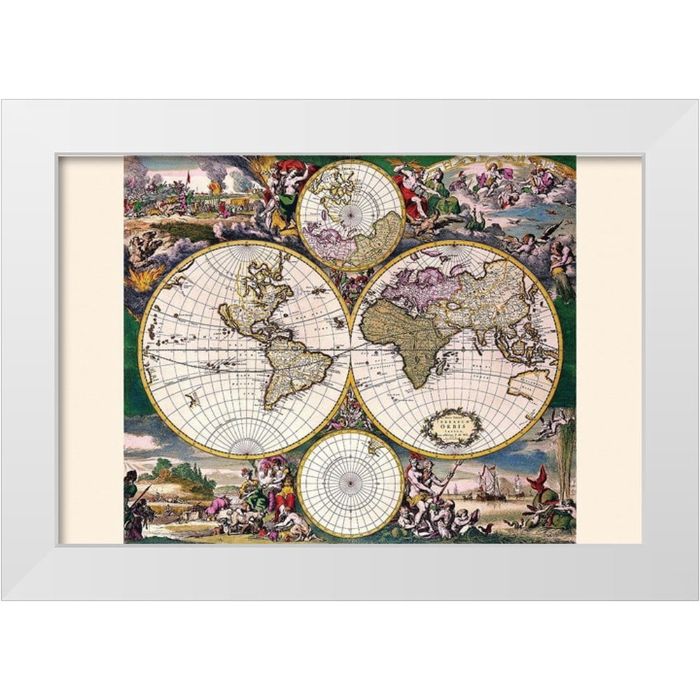 Wit, Frederik De 32x23 White Modern Wood Framed Museum Art Print Titled ...