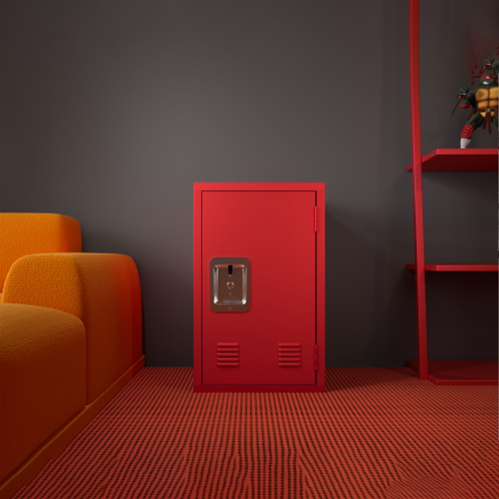 Witaxima 24" Metal Locker Storage Cabinet, 1 Door, Elegant Red, for ...