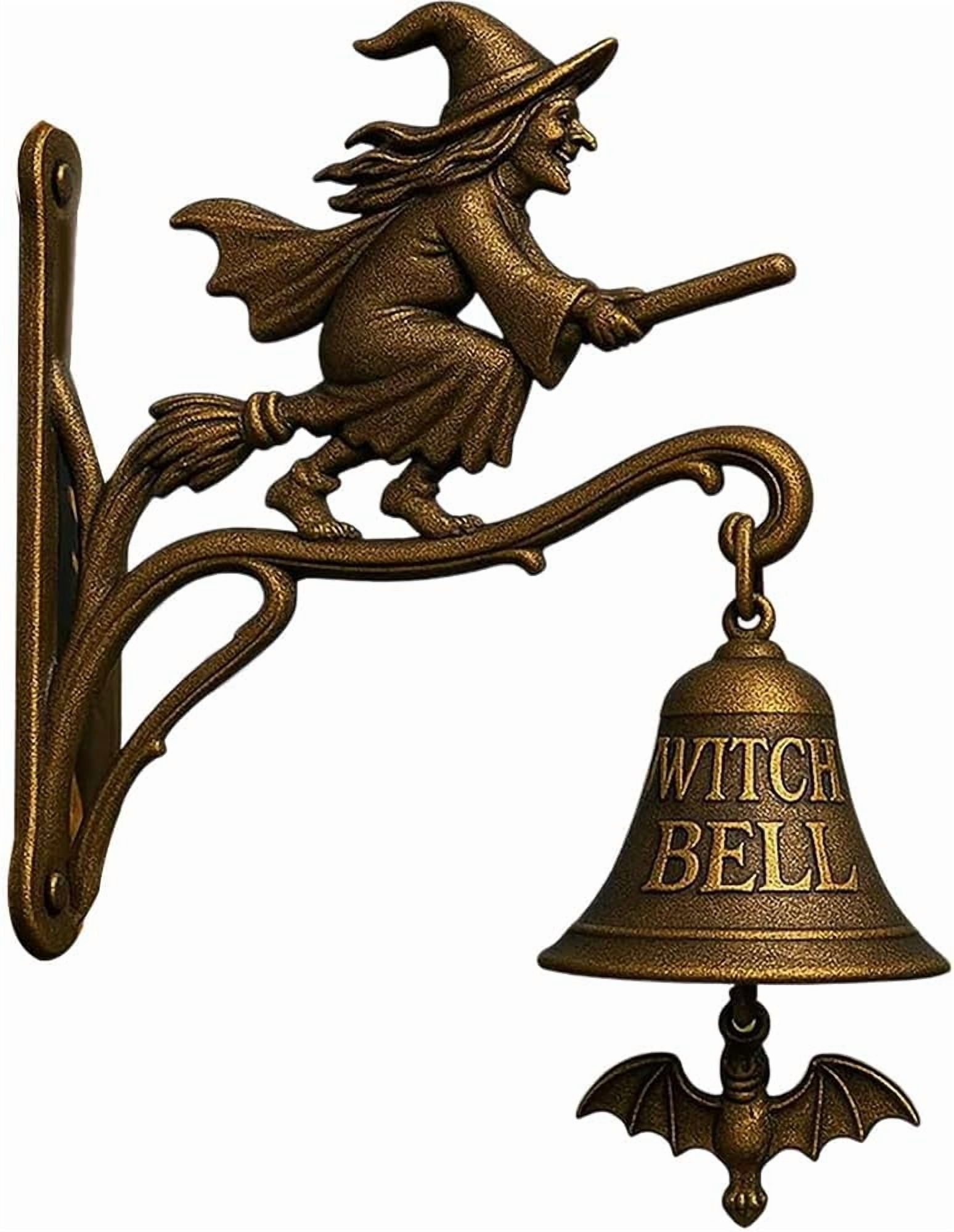 Witch Bells for Door, Vintage Witch Doorbell, Cast Iron Halloween ...