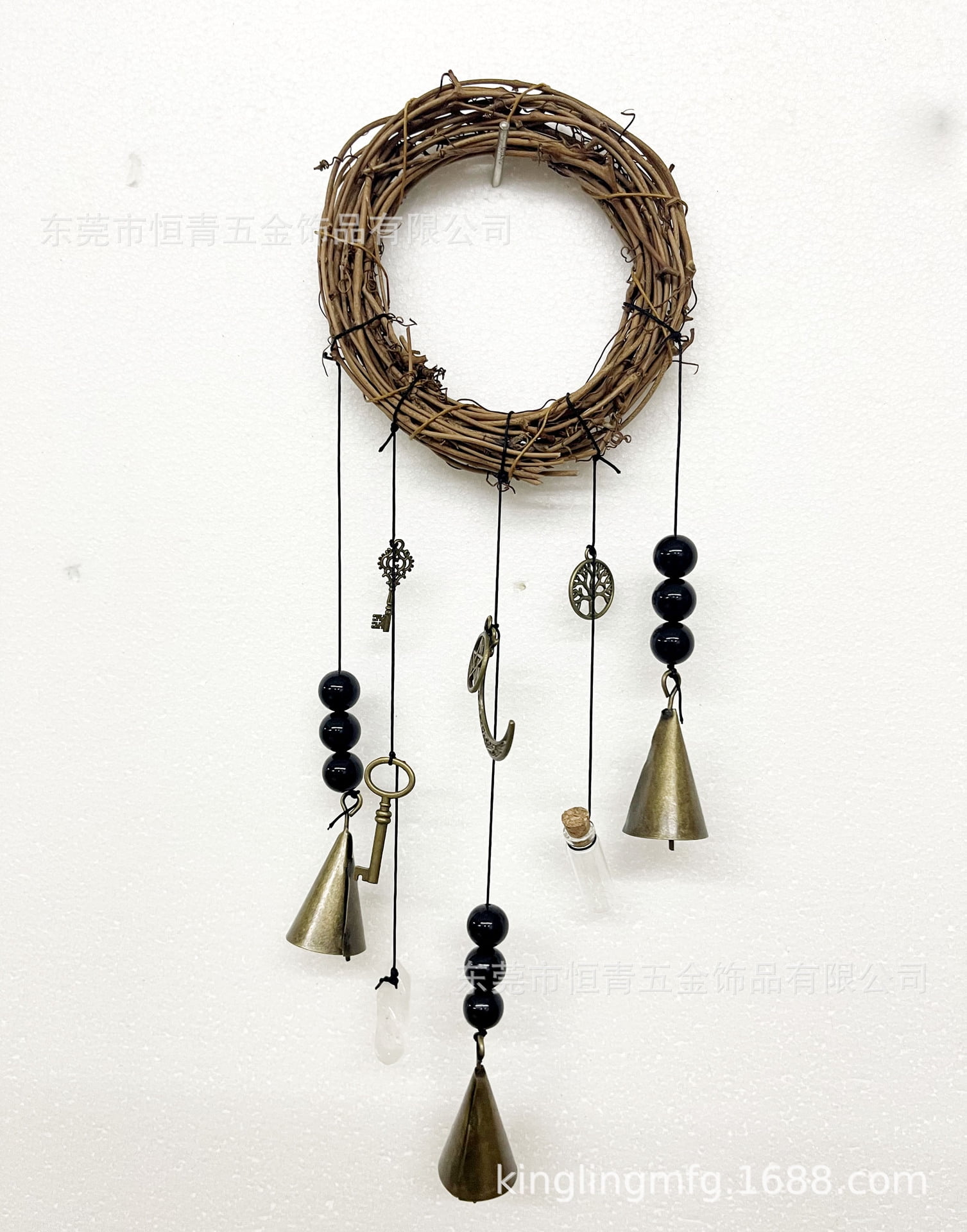 Witch Bells rattan ring wind chime door handle wall hanging Memorial wind chime Witch bell ...