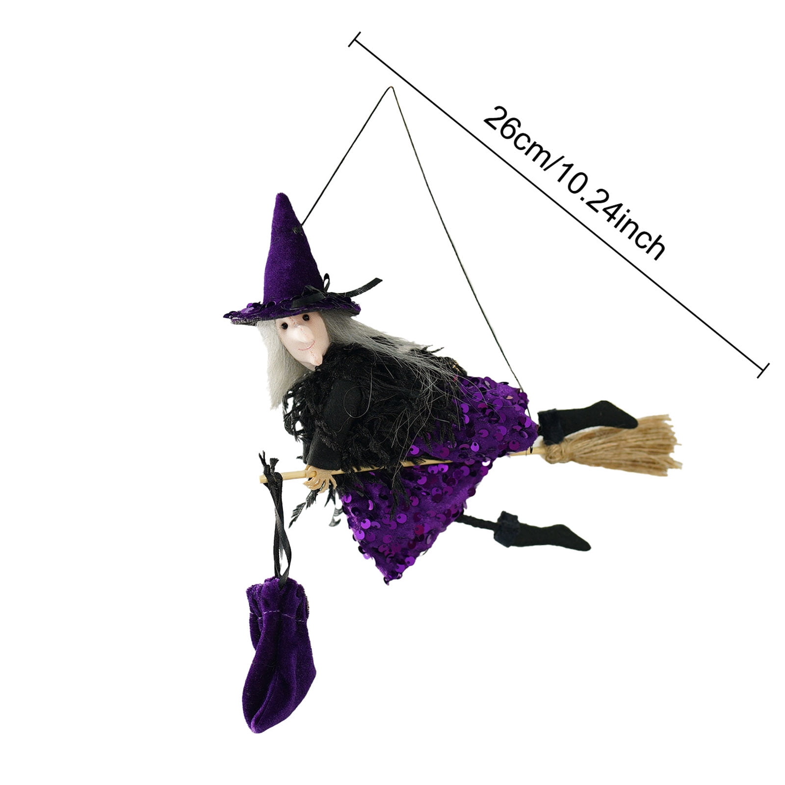 Witch On Broomstick Hanging Decorations Halloween Haunted House ...
