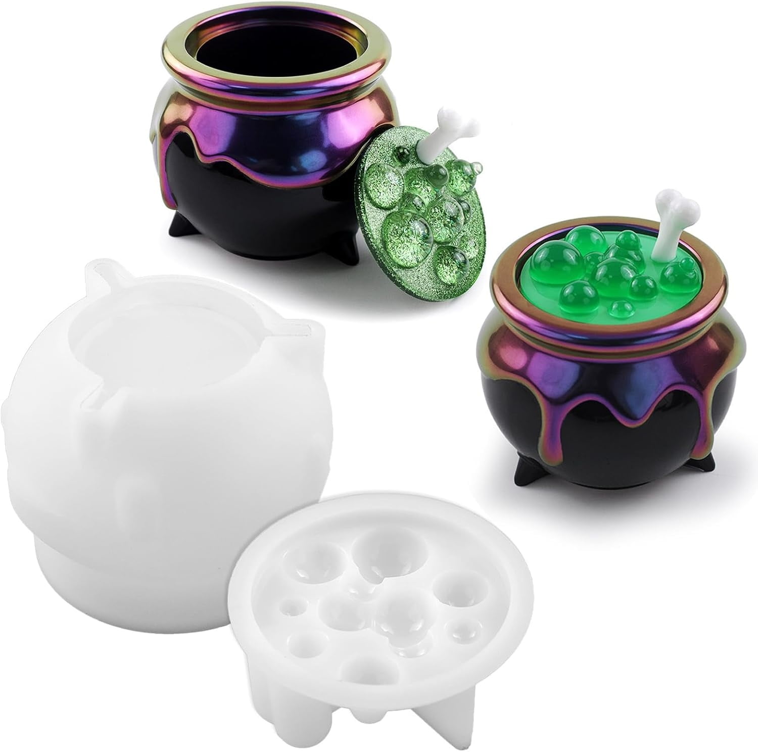 Witch Cauldron Resin Molds, Bubble Cauldron Jar Silicone Molds for ...