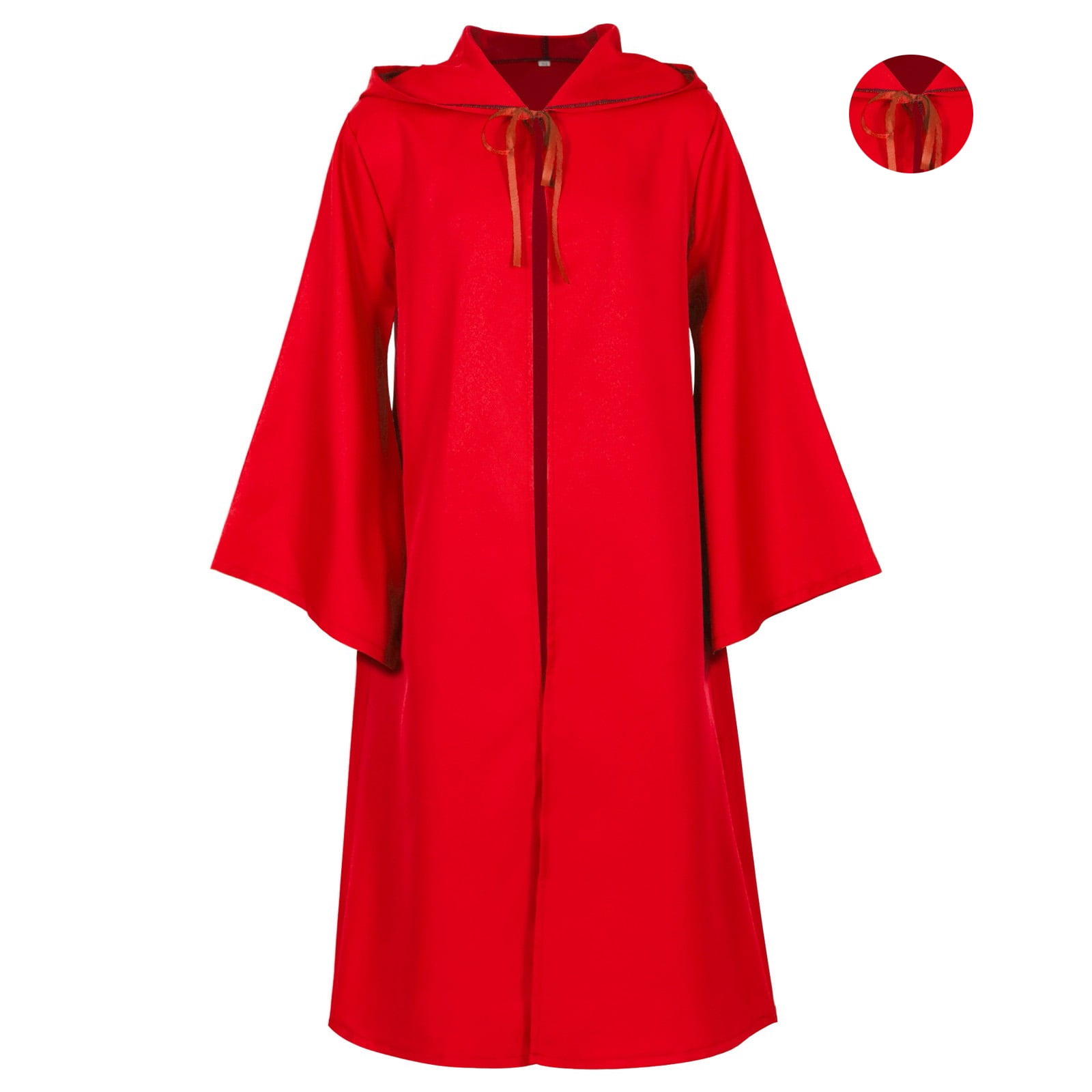 Witch Cloak Cape Red Cape with Hood Unisex Vintage Cloak Medieval ...