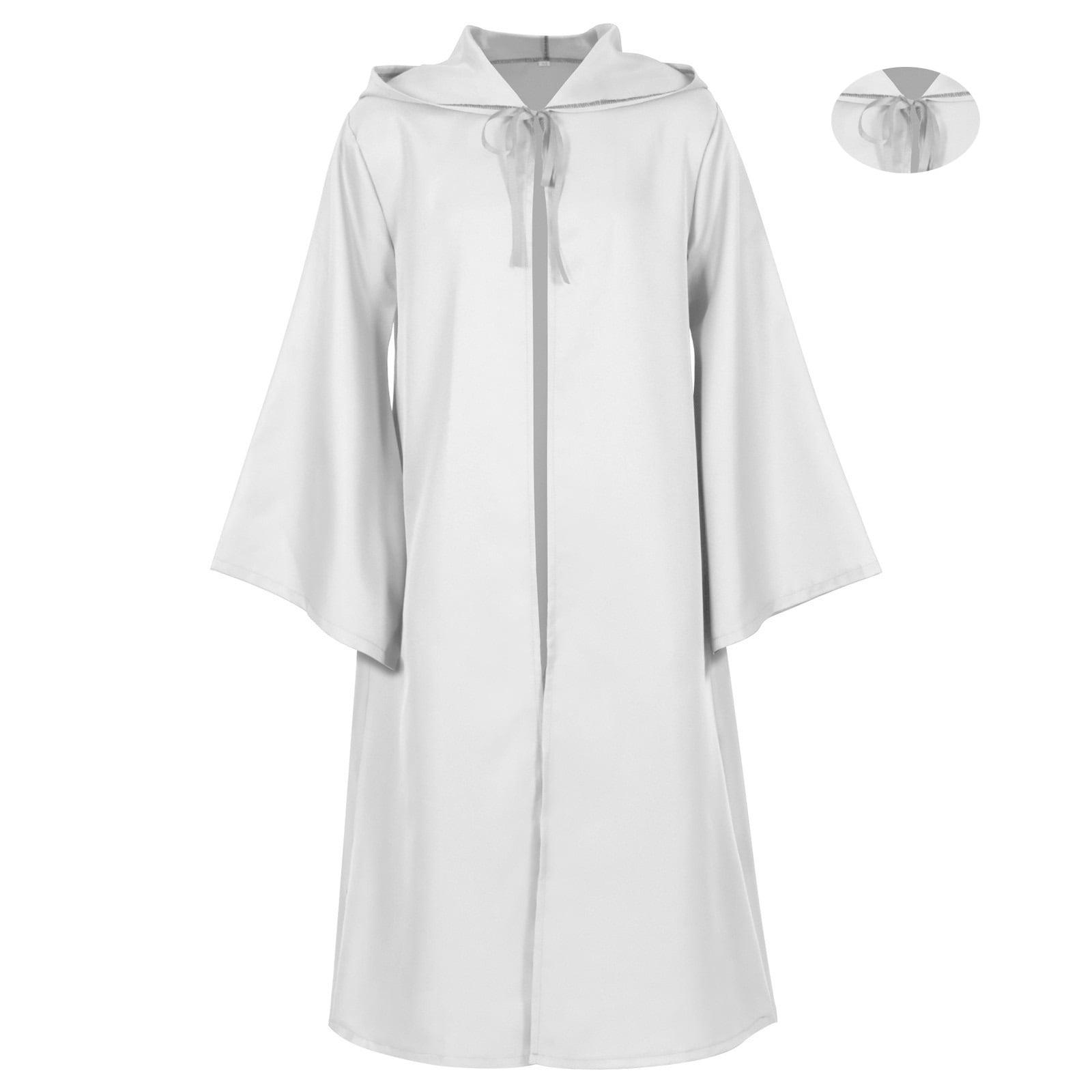 Witch Cloak Cape White Cape Wizard Hat for Men Women Vampire Cloak ...