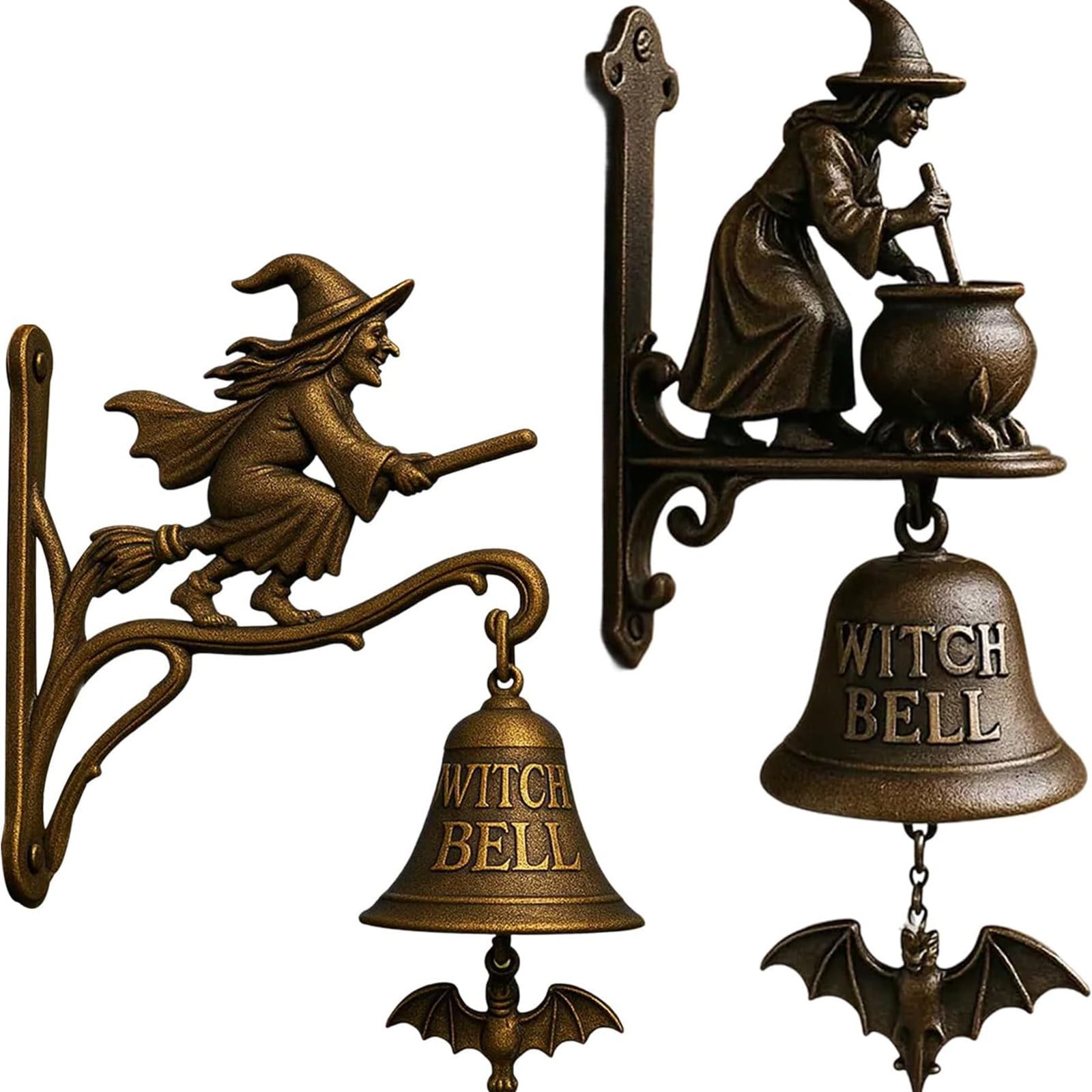 Witch Doorbell Door Bell NEW Witch Vintage Cast Iron Welcome Doorbell ...