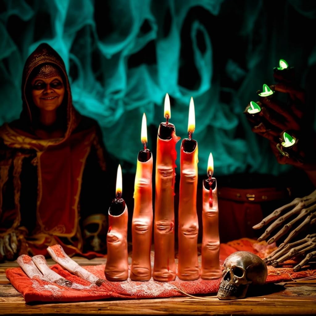 Witch Finger Candles - 5 Pack Devil Designs Black Nails Indoor Gothic ...