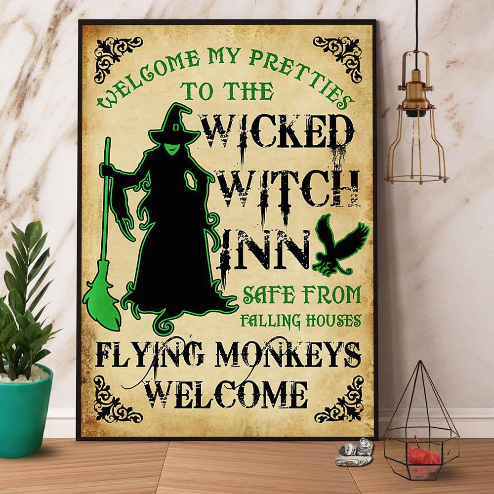 Witch Flying Monkeys Welcome My Pretties Halloween Paper Poster No ...