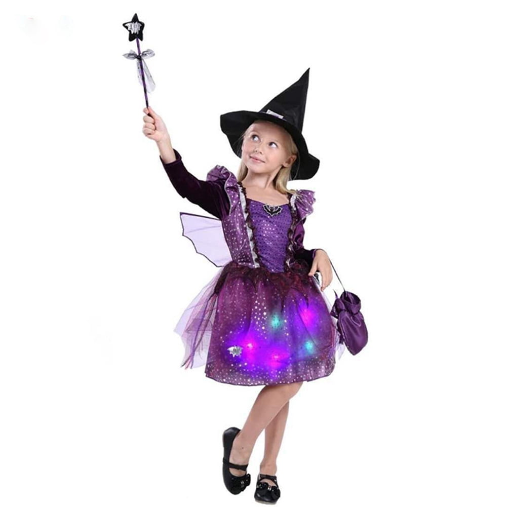Witch Girl's Halloween Fancy-Dress Costume Set for Child - Walmart.com