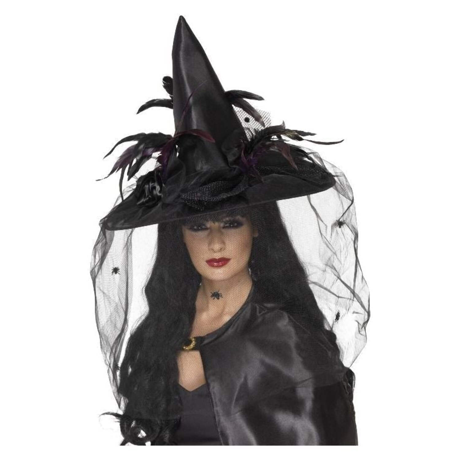 Witch Hat, Feathers & Netting - Walmart.com
