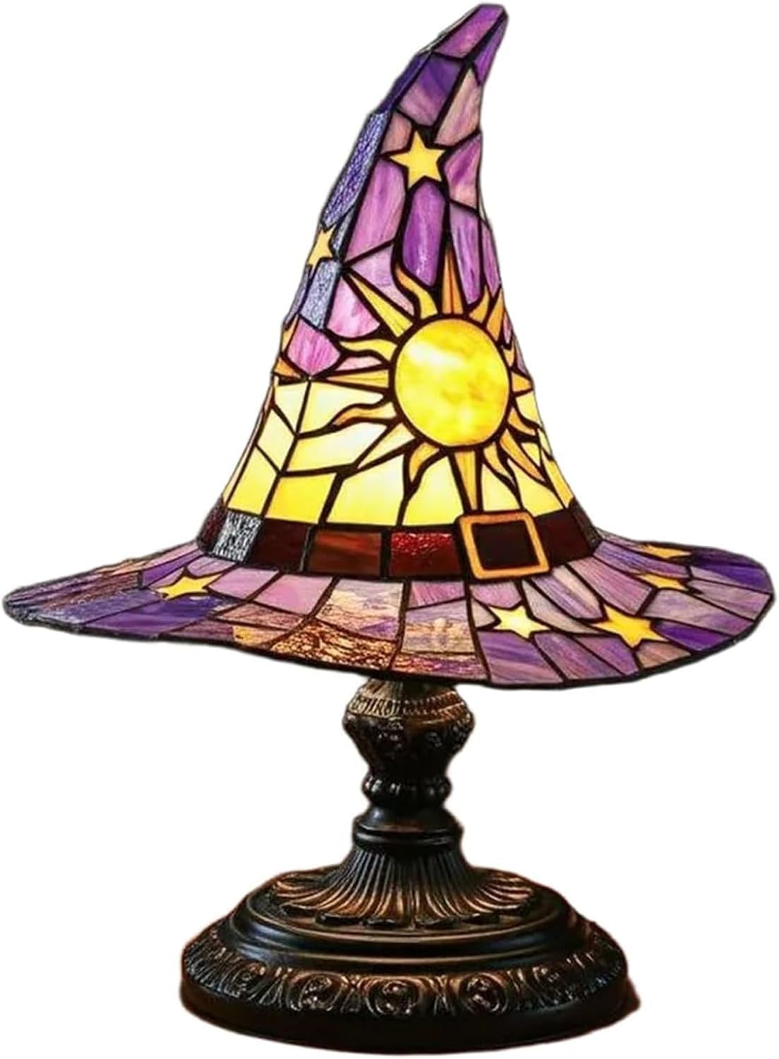 Witch Hat Lamp, Autumn Witch Lamp, Witchs Hat Lamps Stained Glass ...