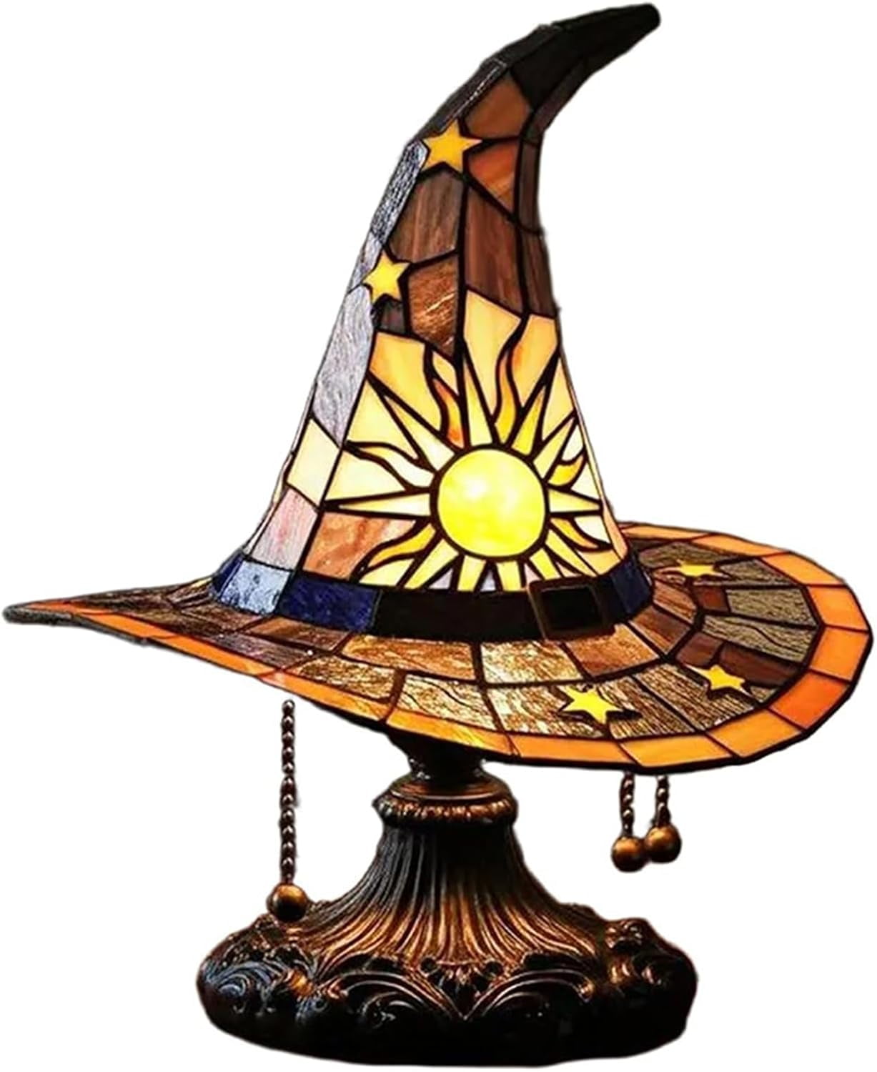Witch Hat Lamp, Autumn Witch Lamp, Witchs Hat Lamps Stained Glass ...