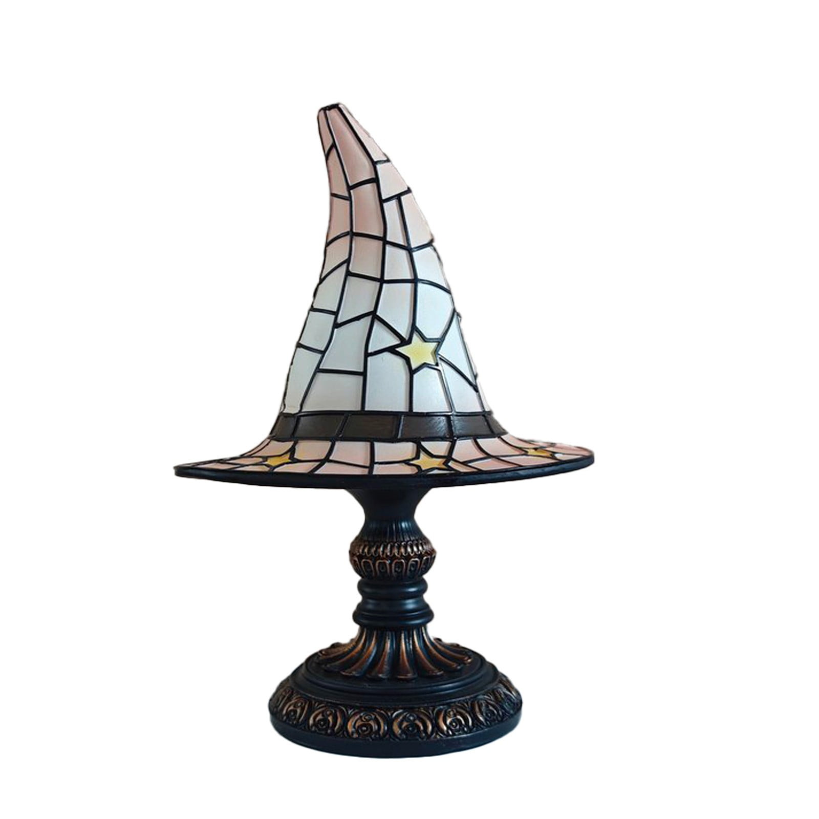 Witch Hat Lamp Stained Glass Resin,Handmade Gothic Witch Hat Lamp,Small ...