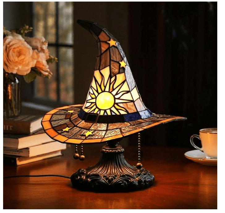 Witch Hat Lamp Stained Resin Resin,Handmade Gothic Witch Hat Lamp ...
