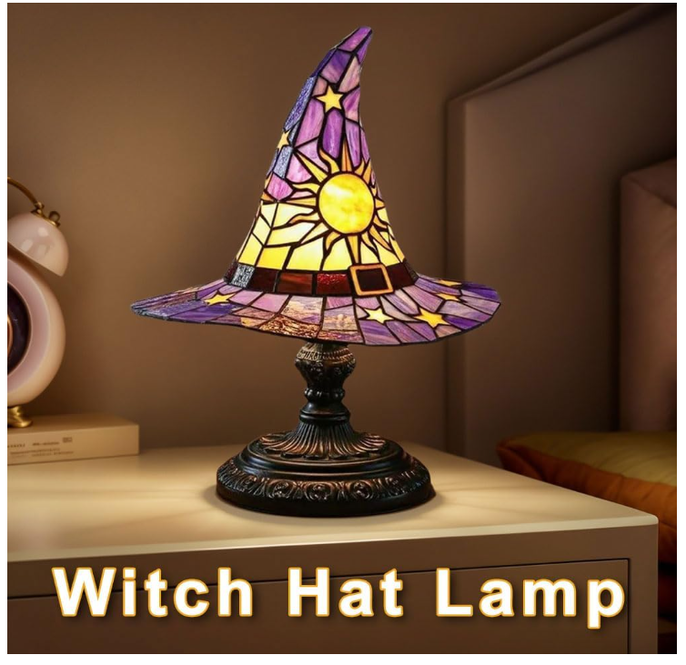Witch Hat Lamp Stained Resin Resin,Handmade Gothic Witch Hat Lamp ...