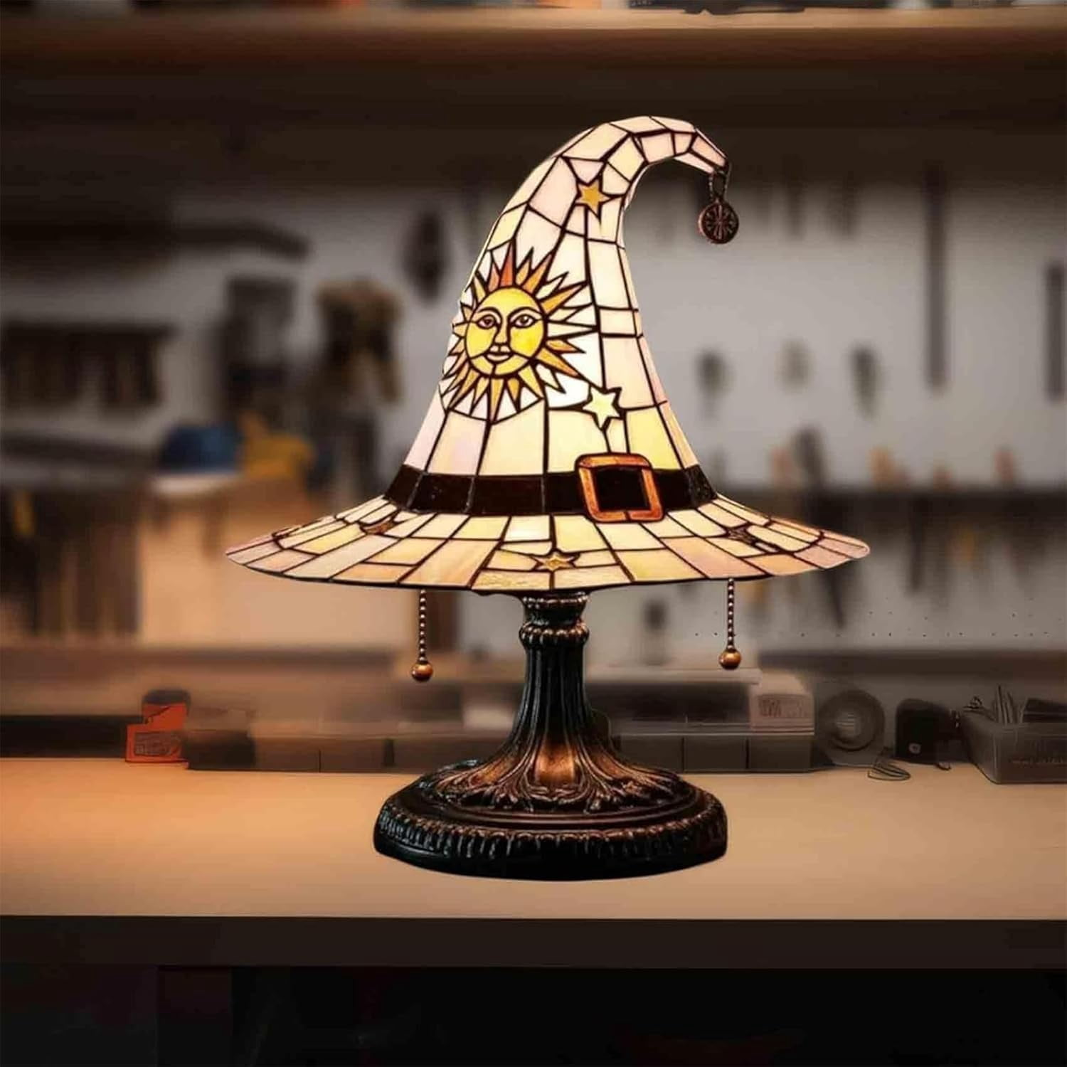 Witch Hat Lamps, 2025 Stained Glass Witch Hat Lamp with Mystical Charm ...