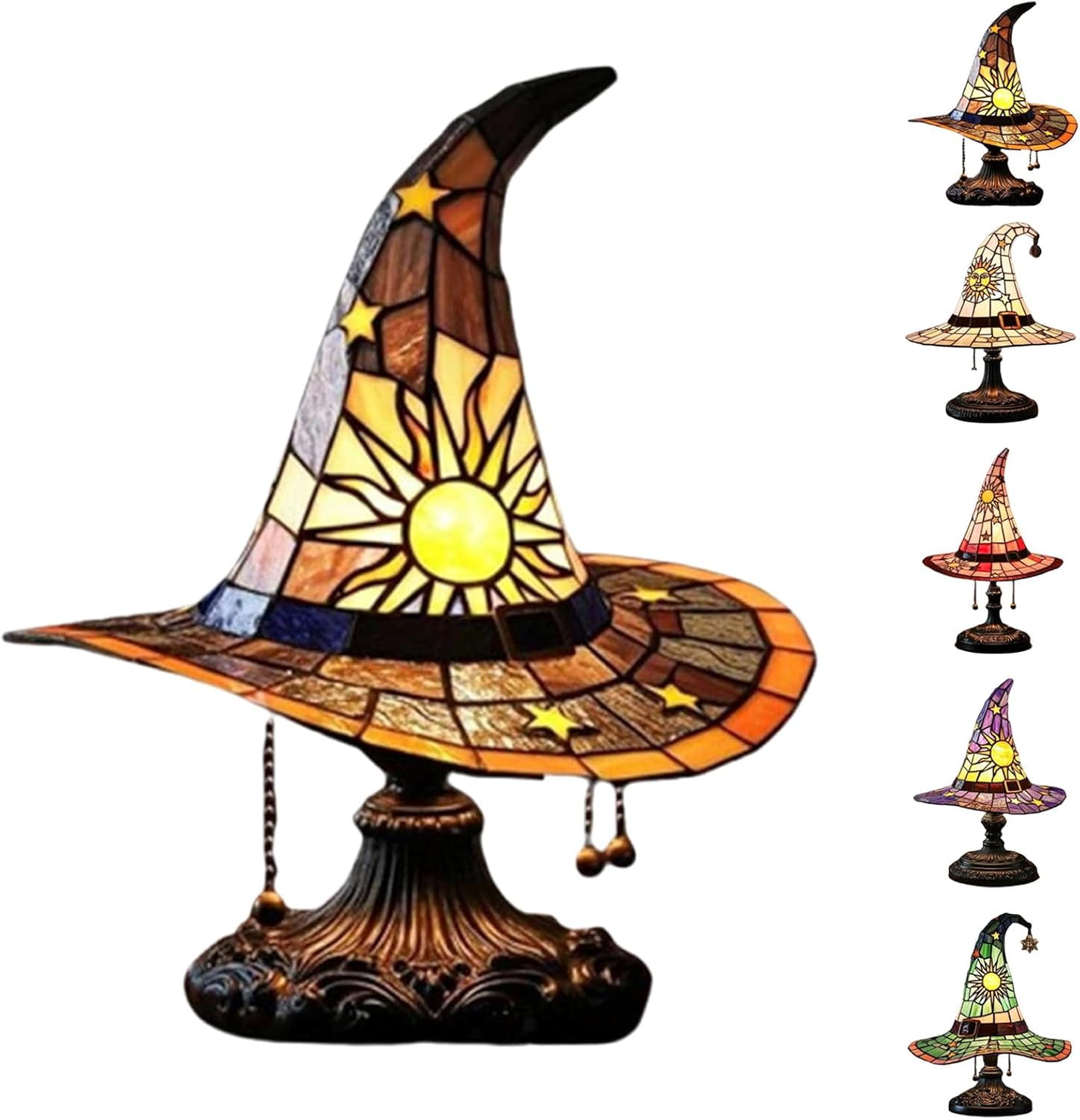 Witch Hat Lamps, Gothic Lamps, 2025 Stained Glass Witch Hat Lamp ...
