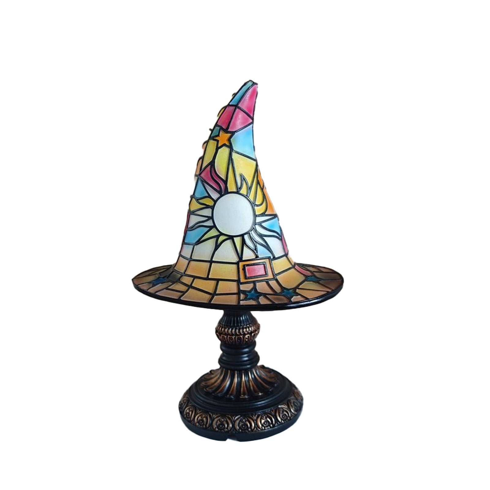 Witch Hat Lamps,Handcrafted Stained Glass Gothic Wizard Hat Lights ...