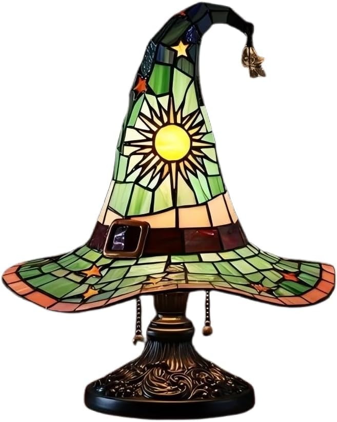 Witch Hat Lamps, Stained Glass Witch Hat Lights with Mystical Charm ...