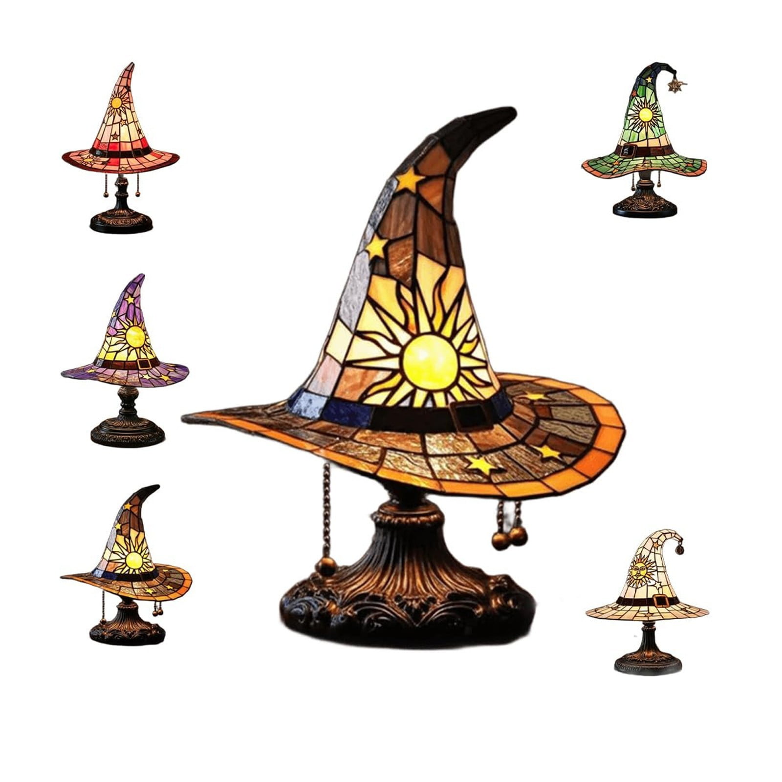 Witch Hat Lamps - Witch Hat Stained Glass Lamp, Gothic Lamps for ...