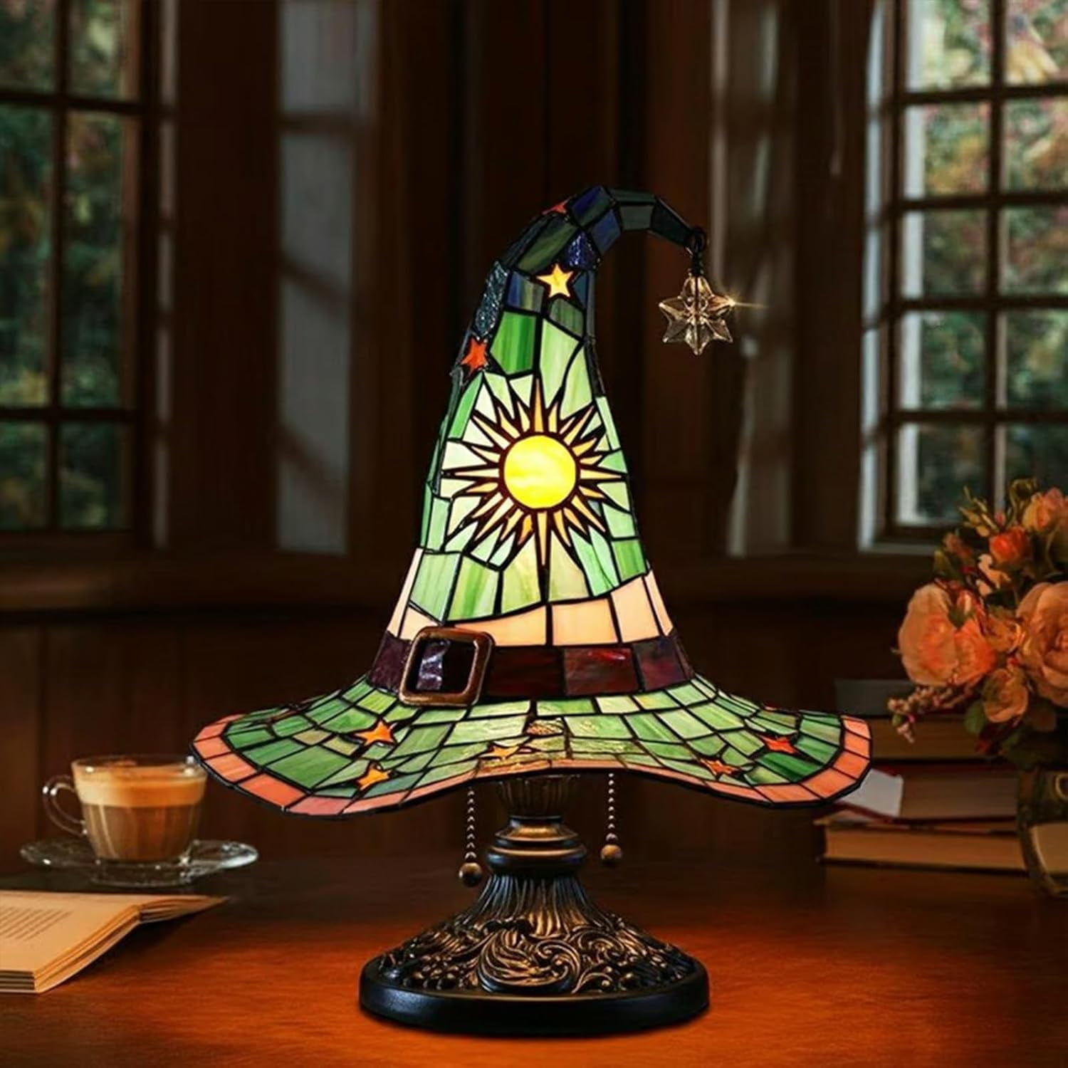 Witch Hat Lamps - Witch Hat Stained Glass Lamp, Gothic Lamps for ...