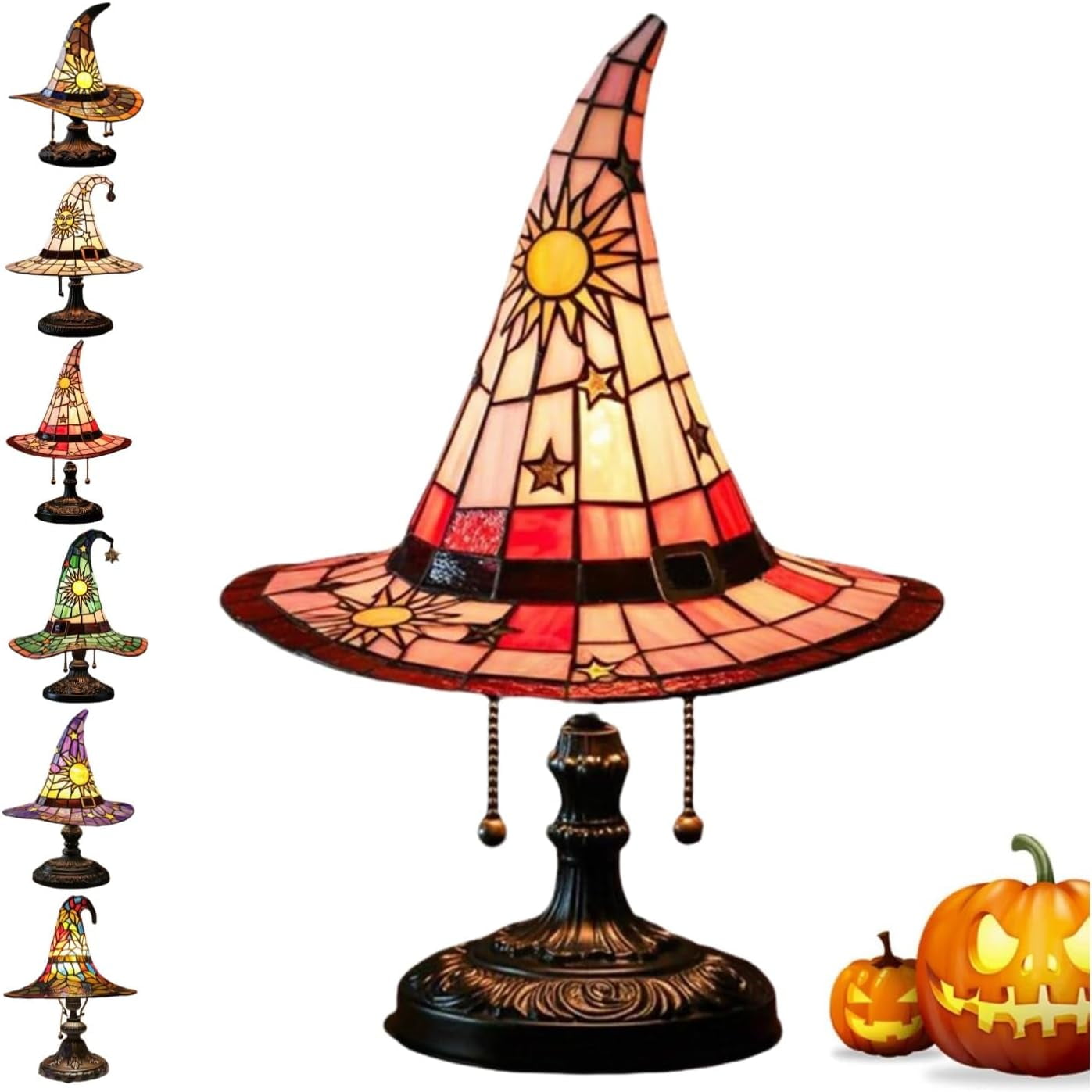 Witch Hat Lamps,Wizard Hat Shape Spooky Fun Light,Handmade Colour Witch ...