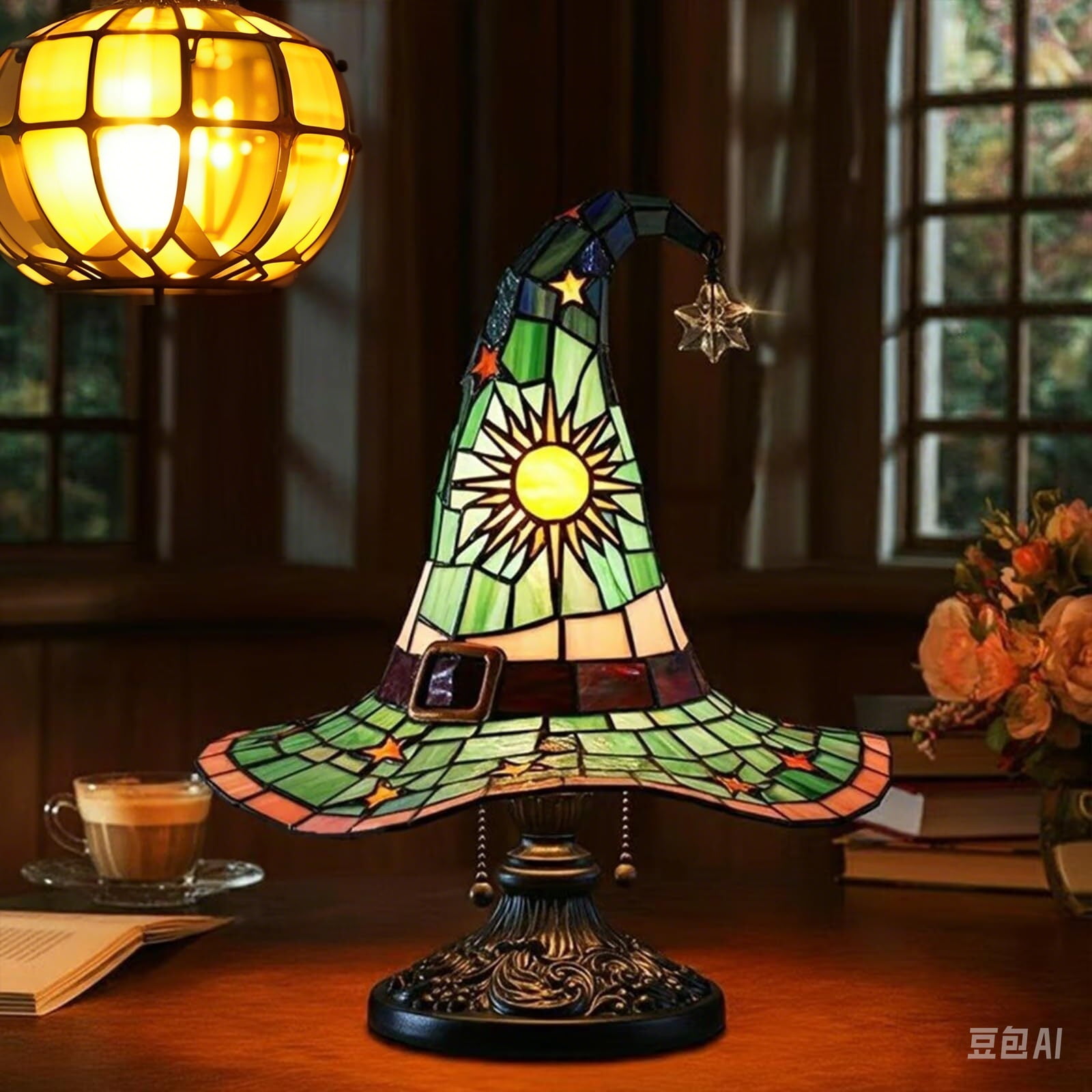 Witch Hat Night Light Handmade Glowing Wizard Hat Lamp, Unique Gothic Nightstand Light, Ideal ...