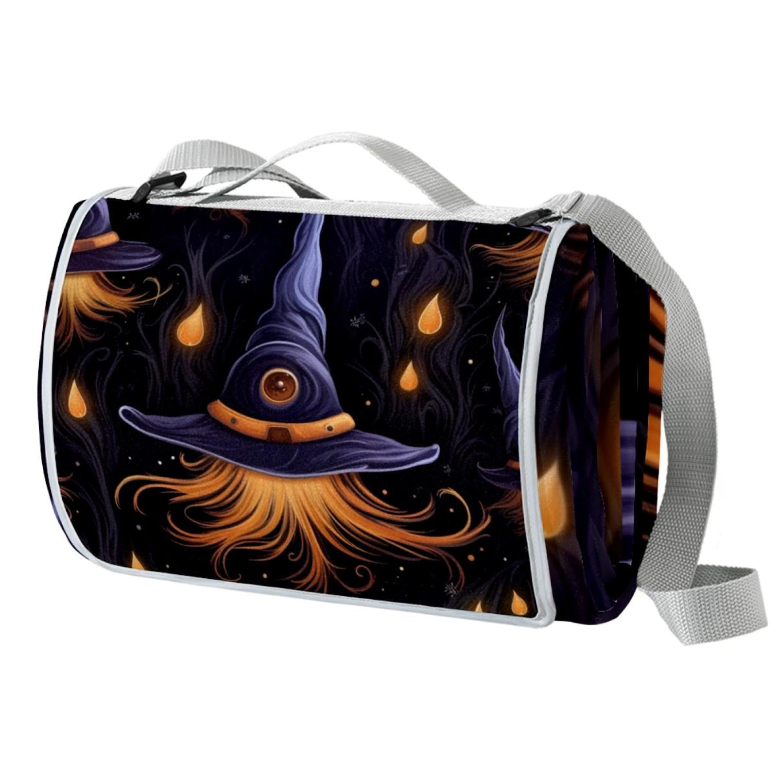 Witch Hat Portable Canvas Picnic Blanket Waterproof Backing for Outdoor ...