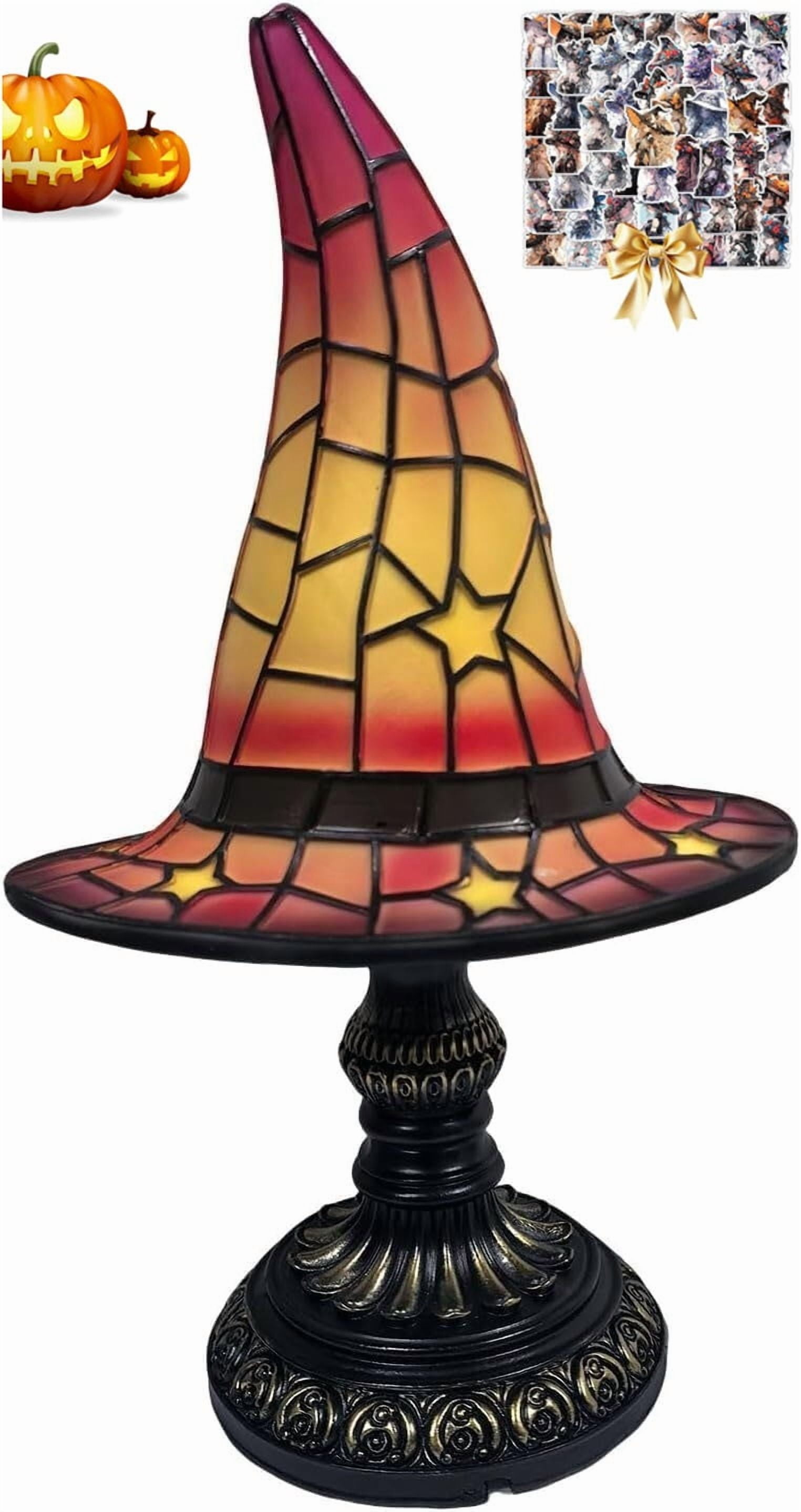 Witch Hat Tiffany Lamp Handmade Stained Glass Gothic Wizard Design with ...