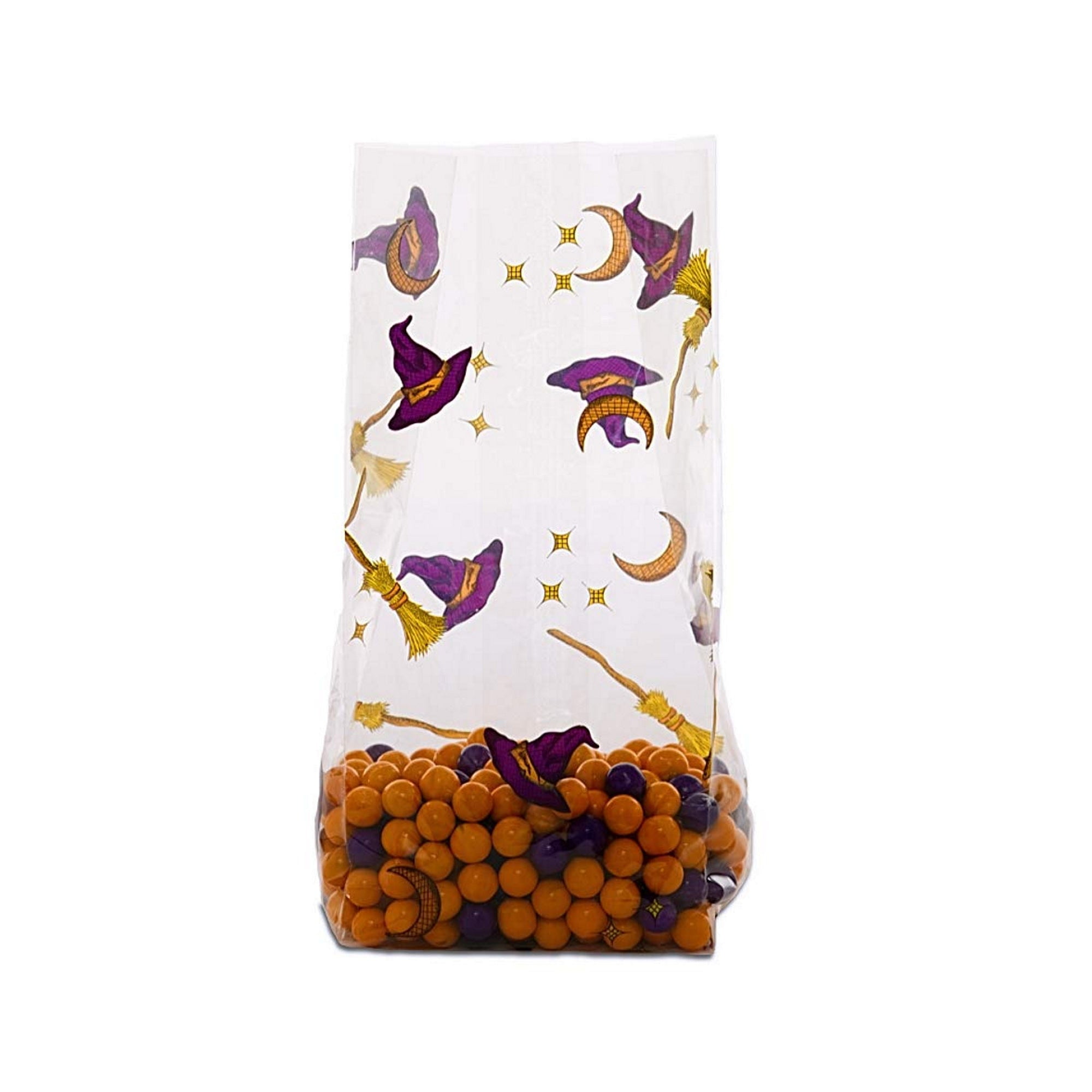 Witch Hats And Broomsticks Halloween Cello Bags - 9 1/2in. x 2 1/2in. x ...