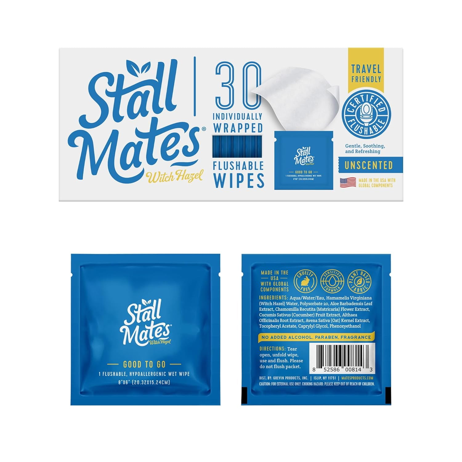 Witch Hazel: Flushable Wipes, Individually Wrapped, Travel Friendly ...