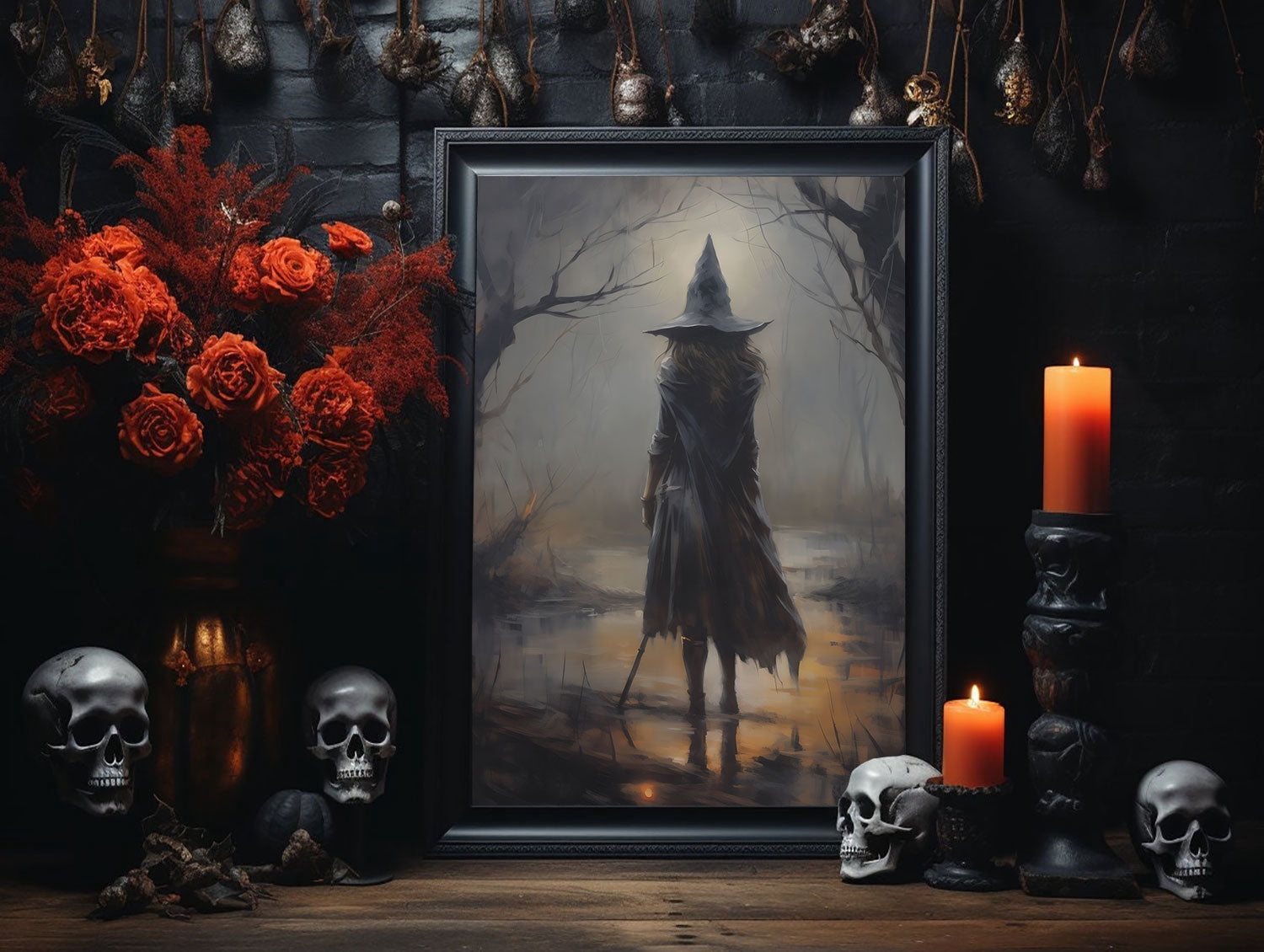 Witch In The Forest Poster, Witch Print, Witch Poster, Spooky Art, Dark ...