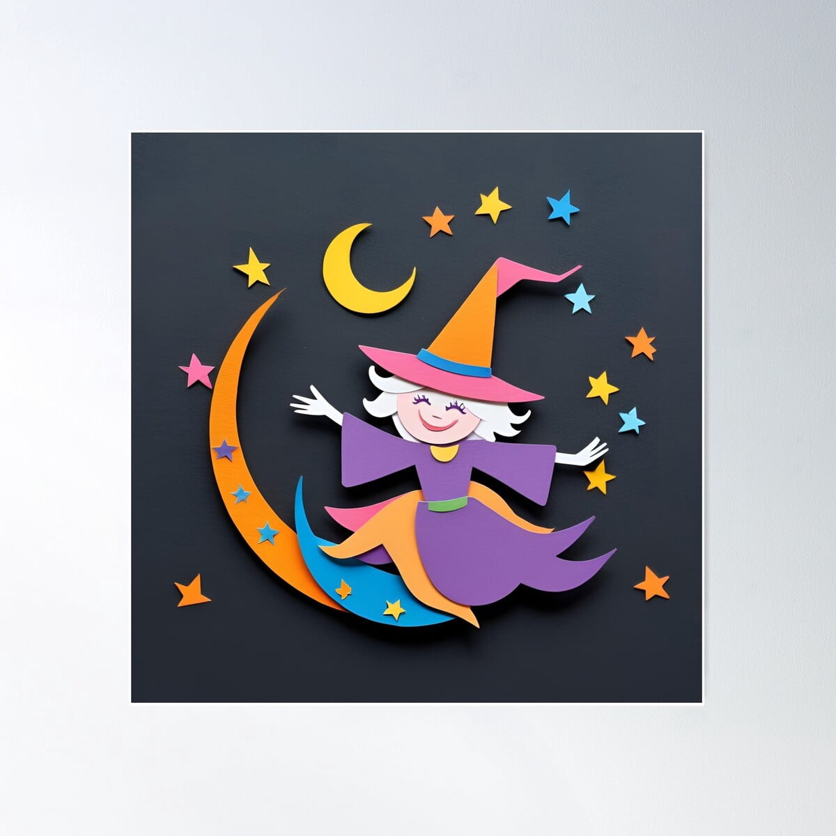 Witch Into The Night Poster Wall Art, Modern Wall Decor For Living Room ...