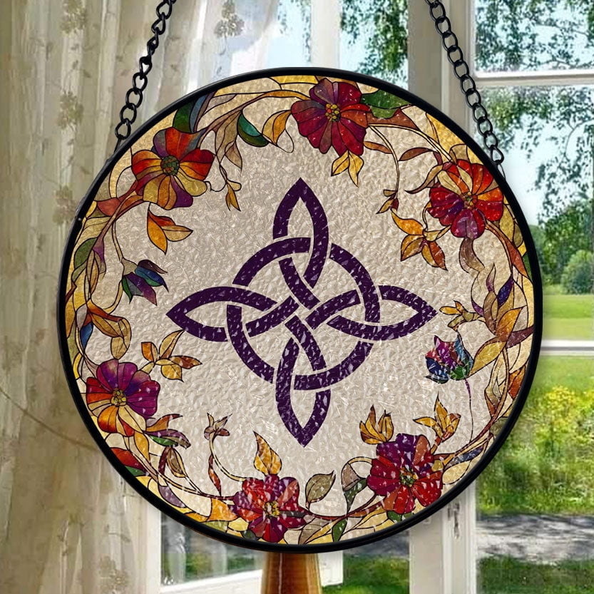 Witch Knot Stained Glass Sun Catcher Celtic Witches Knot Light Catcher ...