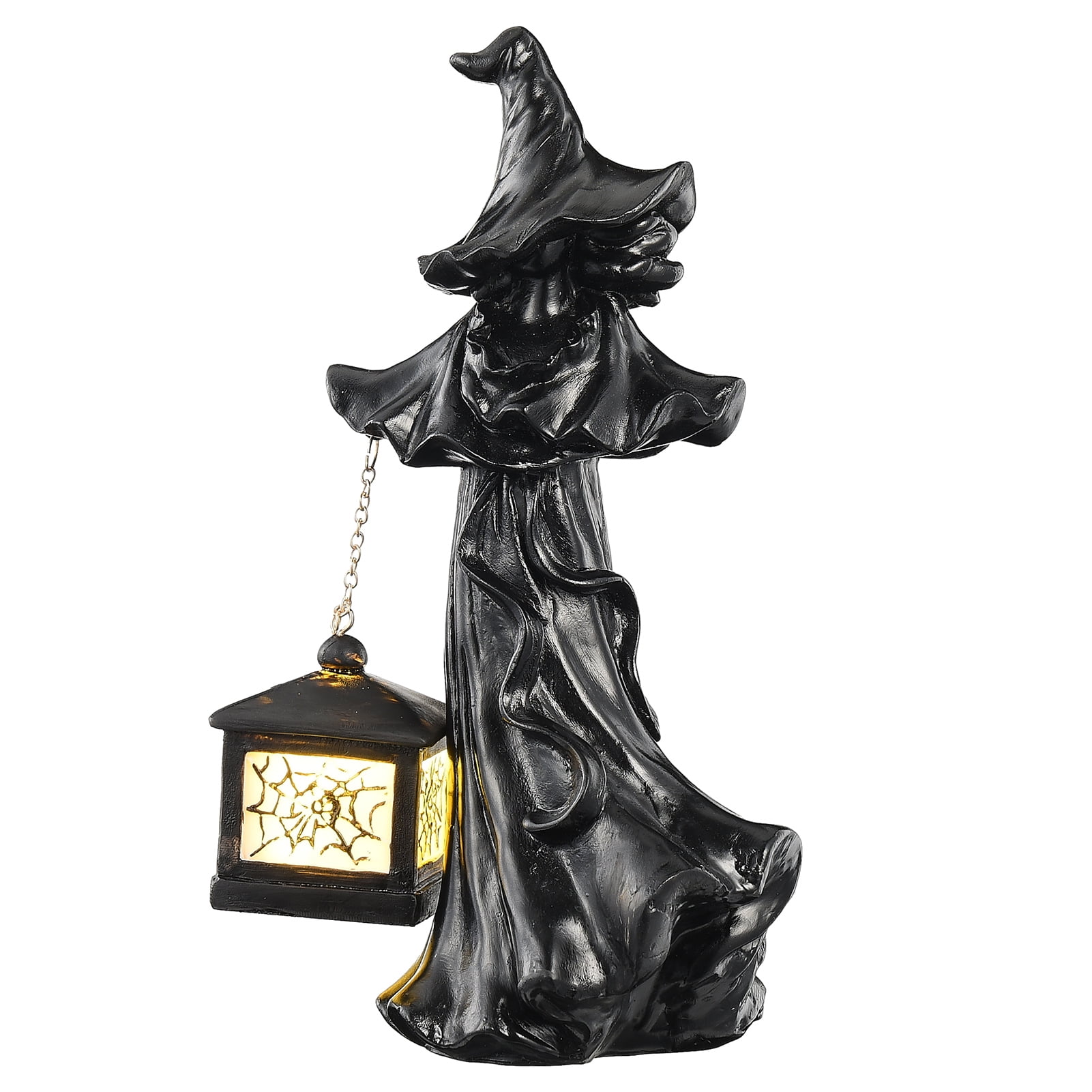 Witch Lantern Statue Faceless Ghost Sculpture Halloween Decorations ...