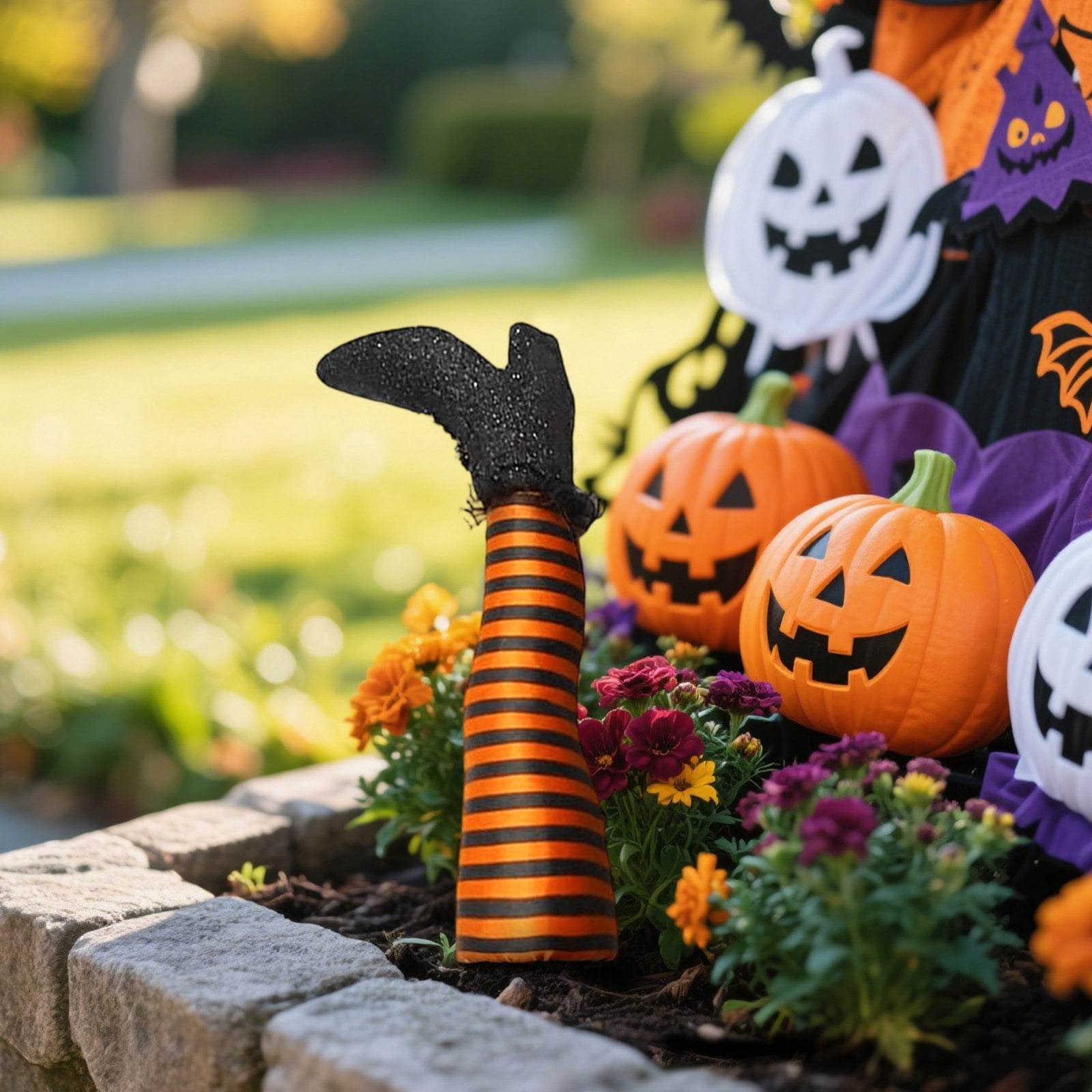 Witch Leg Yard Stakes - Halloween Wicked Upside Down Witch Legs Garden ...
