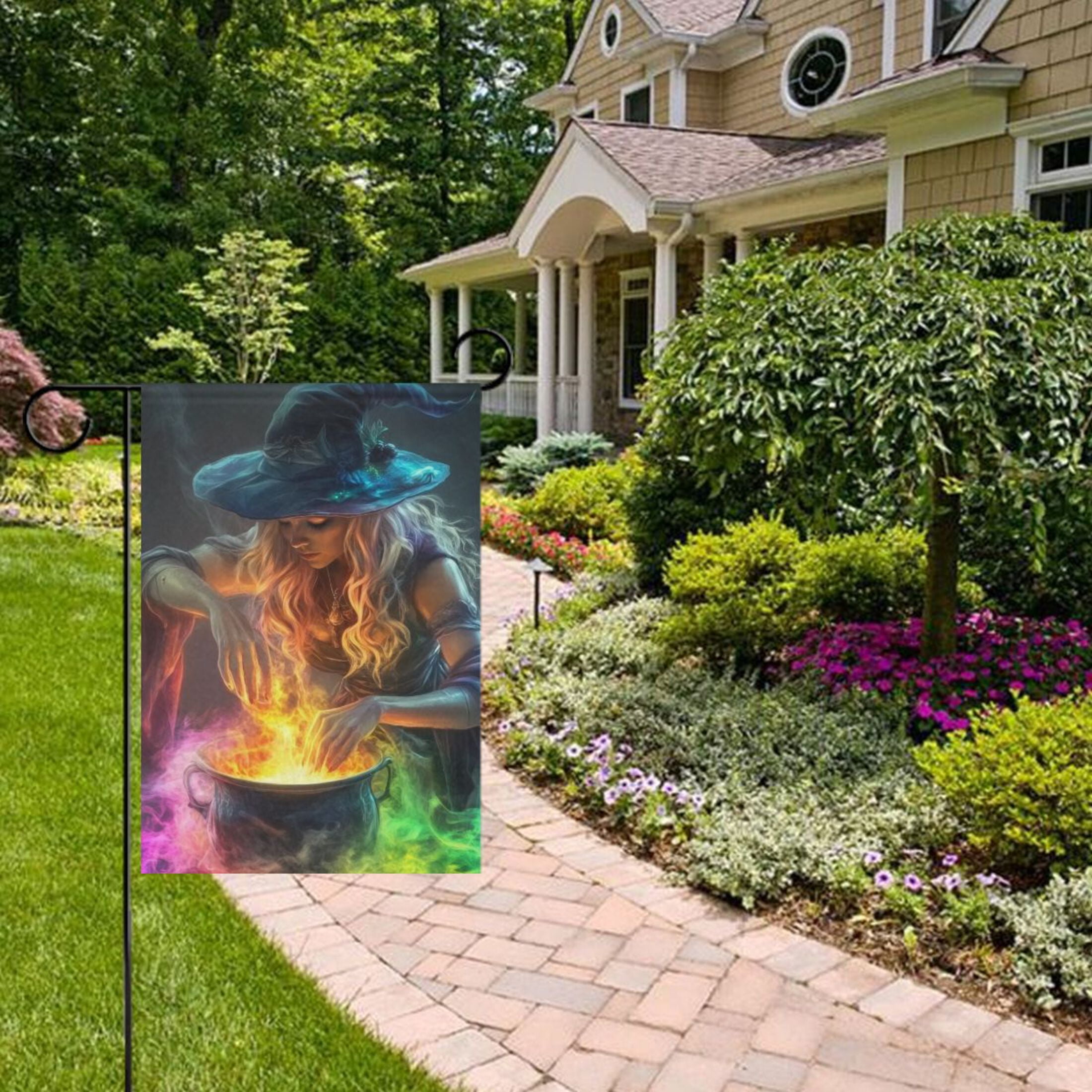 Witch Make Potions Garden Flag 12x18 inch Double Sided Outside Yard ...