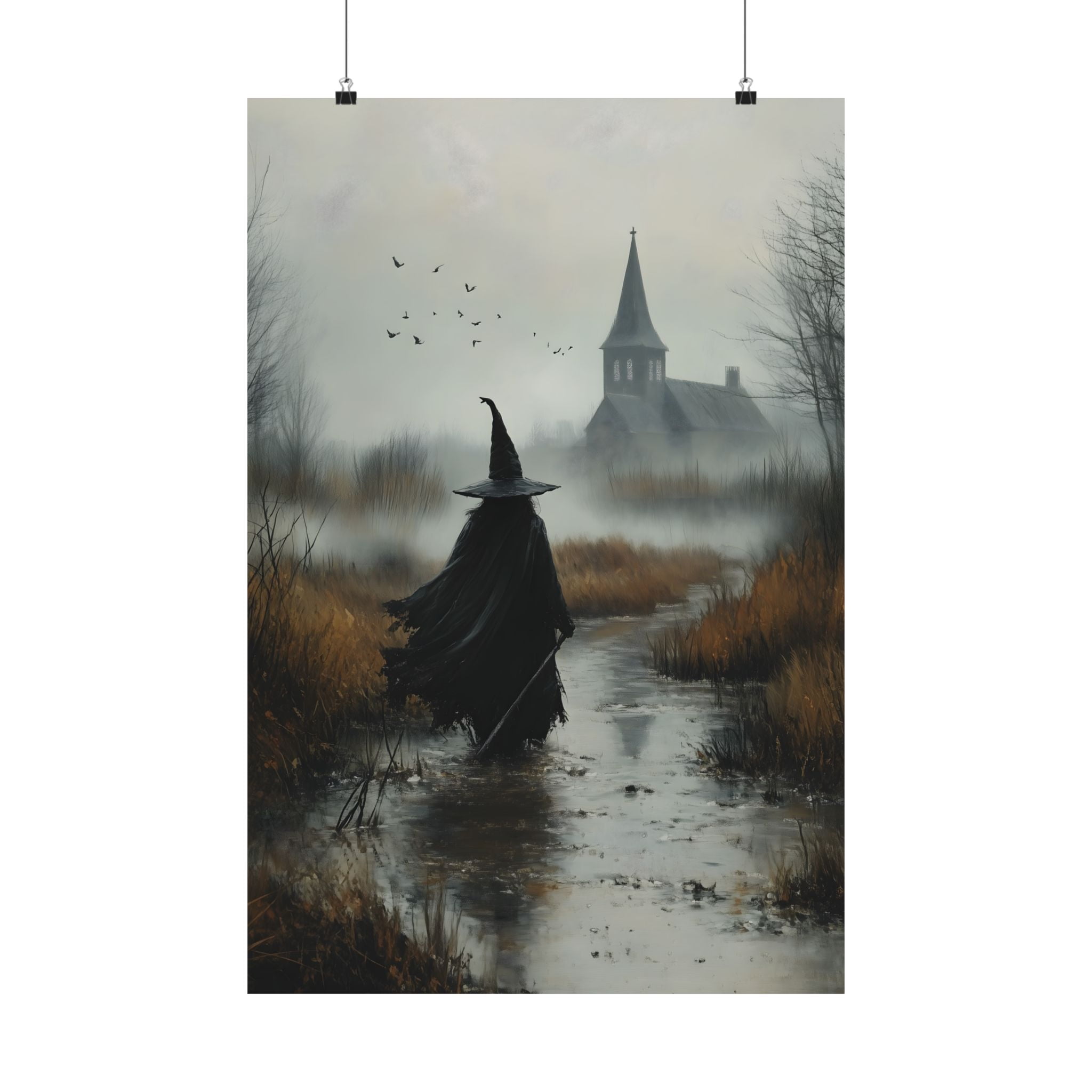 Witch Mural Gothic Art Painting Dark Academy Retro Oil Painting ...