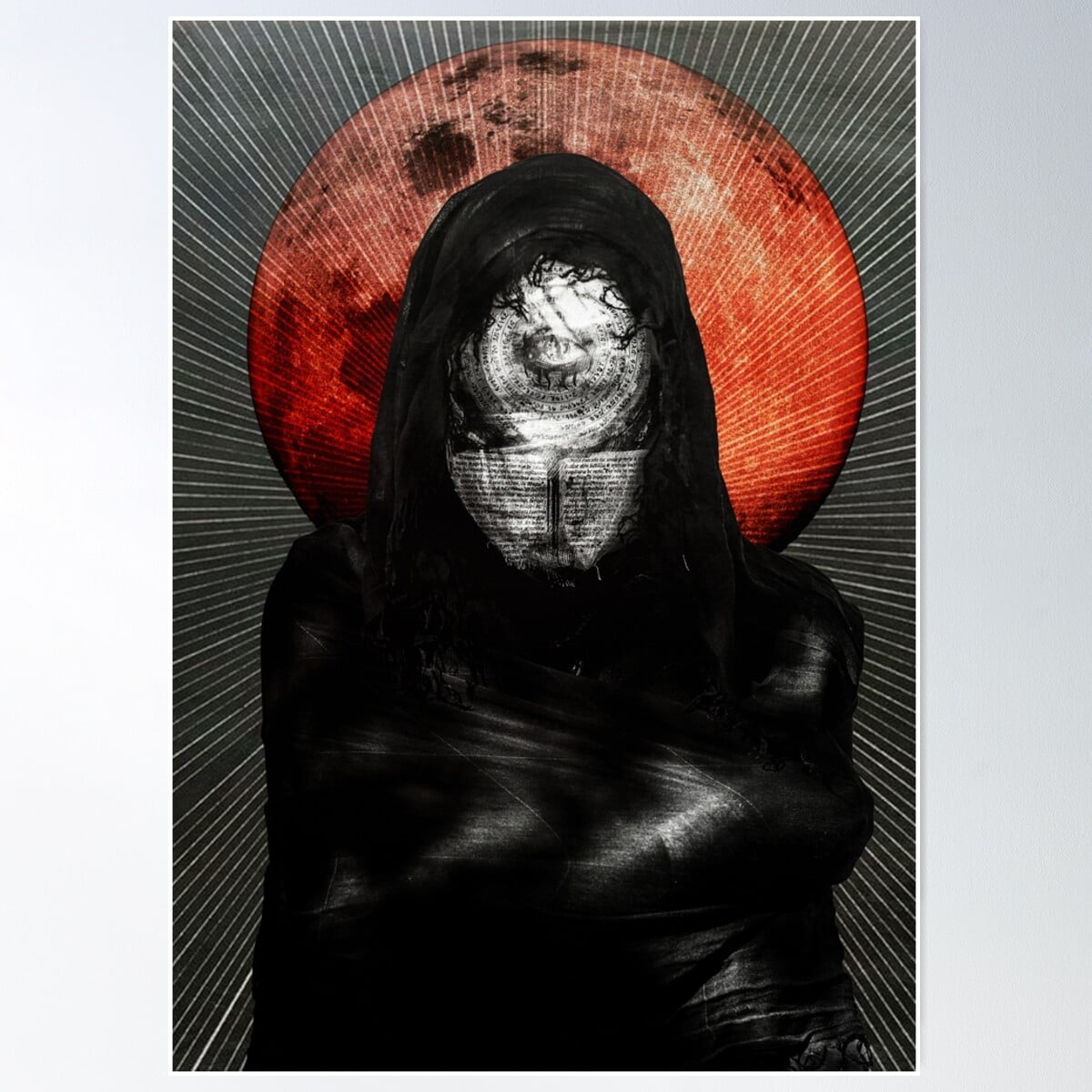 Witch On Blood Moon Poster Wall Art, Modern Wall Decor For Living Room Bedroom, 12x18 UNFRAMED ...