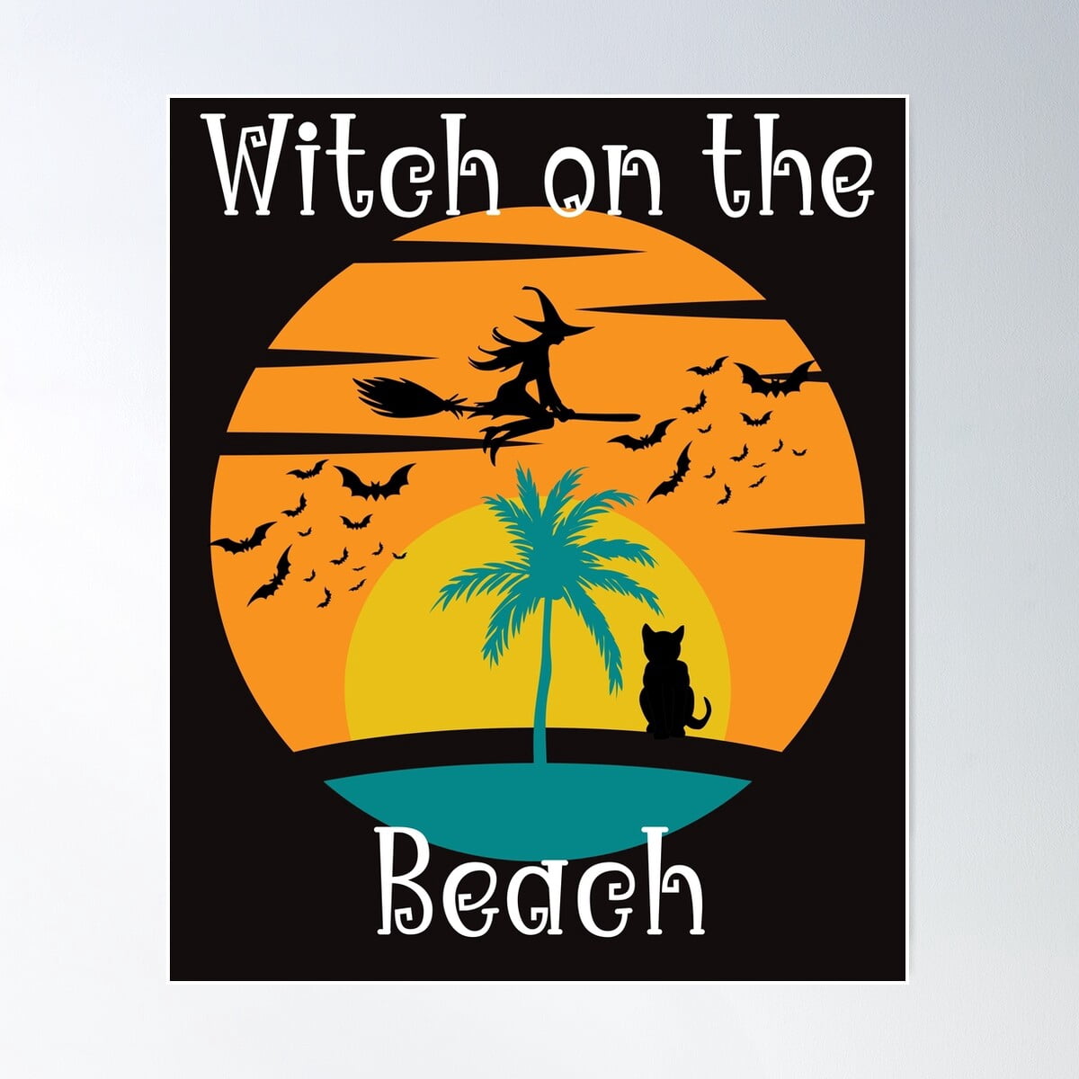 Witch On The Beach Poster Wall Art, Modern Wall Decor For Living Room ...