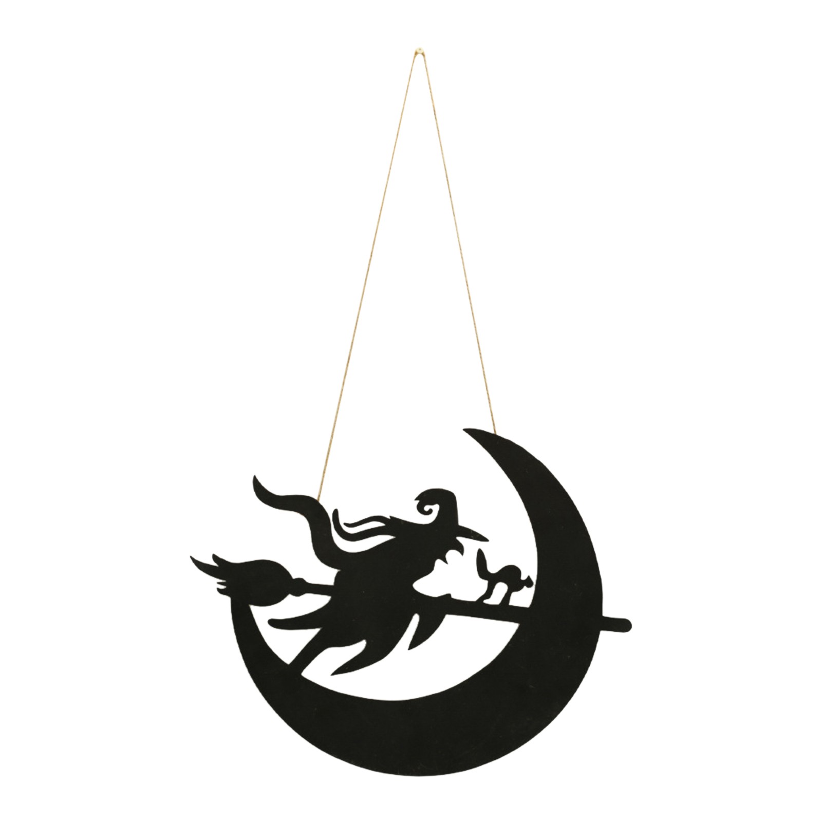 Witch Pendant-Halloween Decorations-Black Witch Door Sign Wrought ...