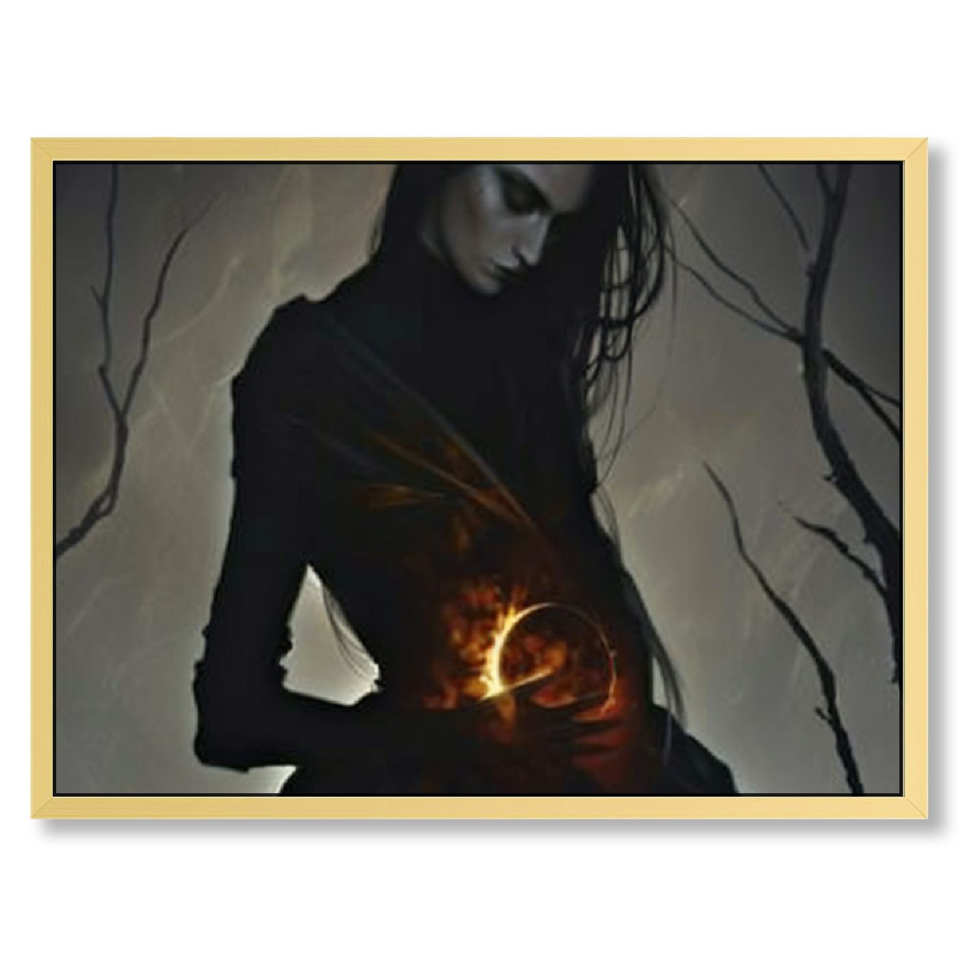 Witch Posters And Black Magic Girl Abstract Posters Modern Wall Canvas ...