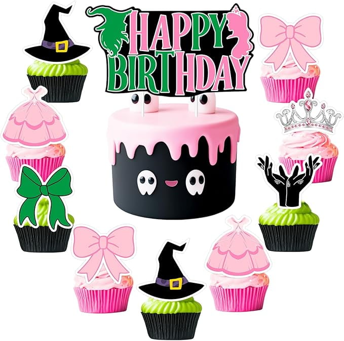 Witch and Princess Cake Topper 25Pcs Witch Princess Happy Birthday Cake ...