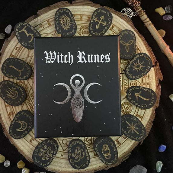 Witch Runes Symbol Witches Rune Set with Storage Bag for Meditation ...
