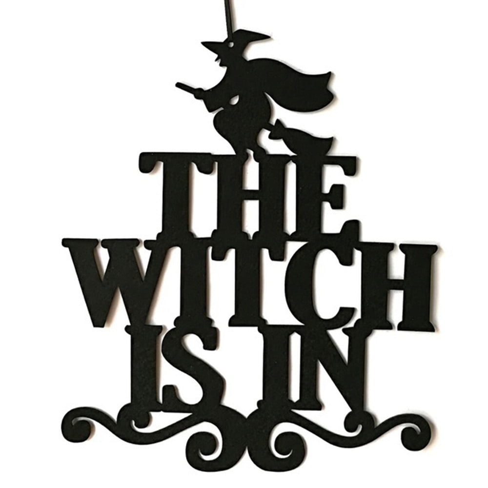 The Witch Is In Sign Hanging Wreath Sign for Home Garden Hallway ...