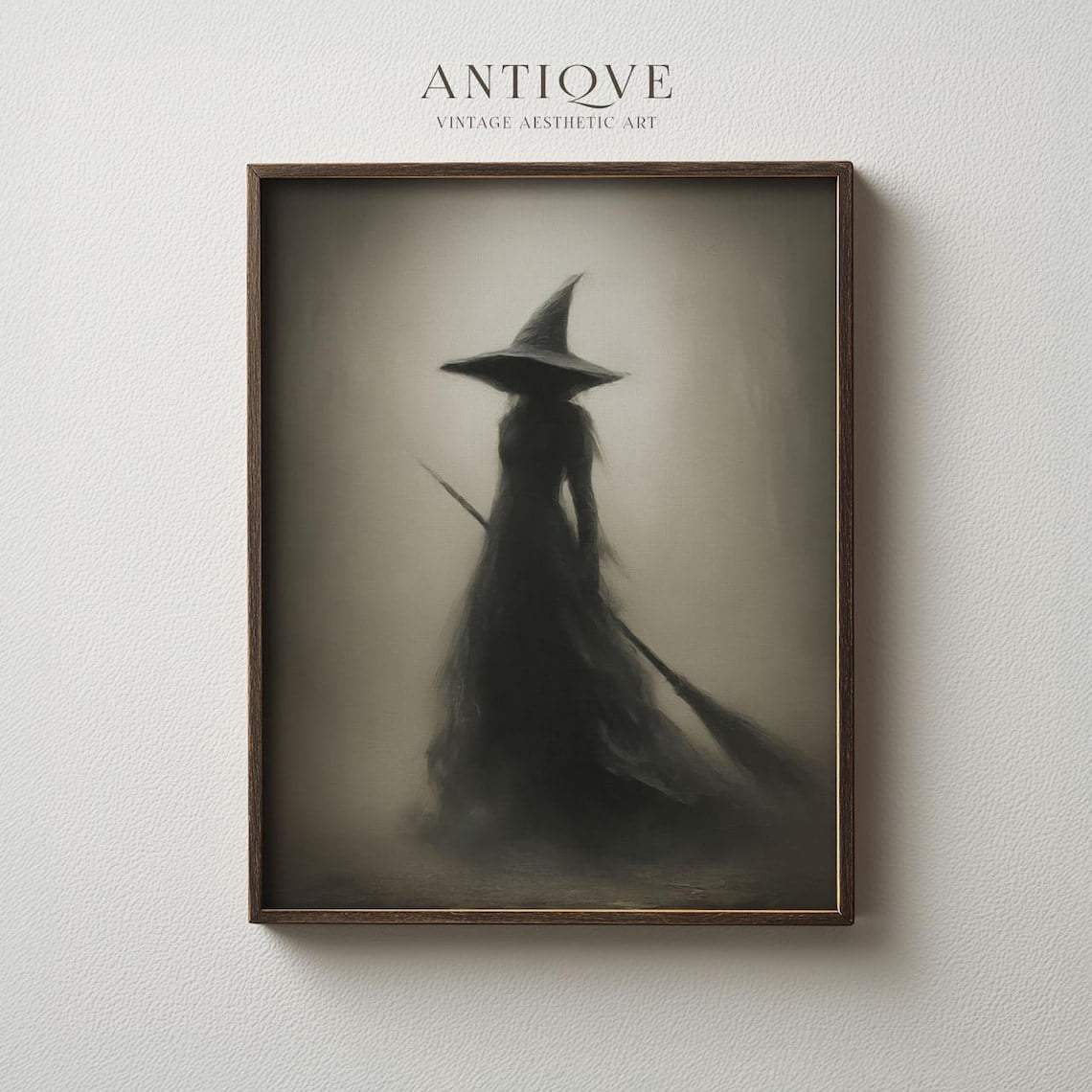 Witch Silhouette Wall Art, Rustic Poster, Moody Gothic Decor UNFRAMED ...
