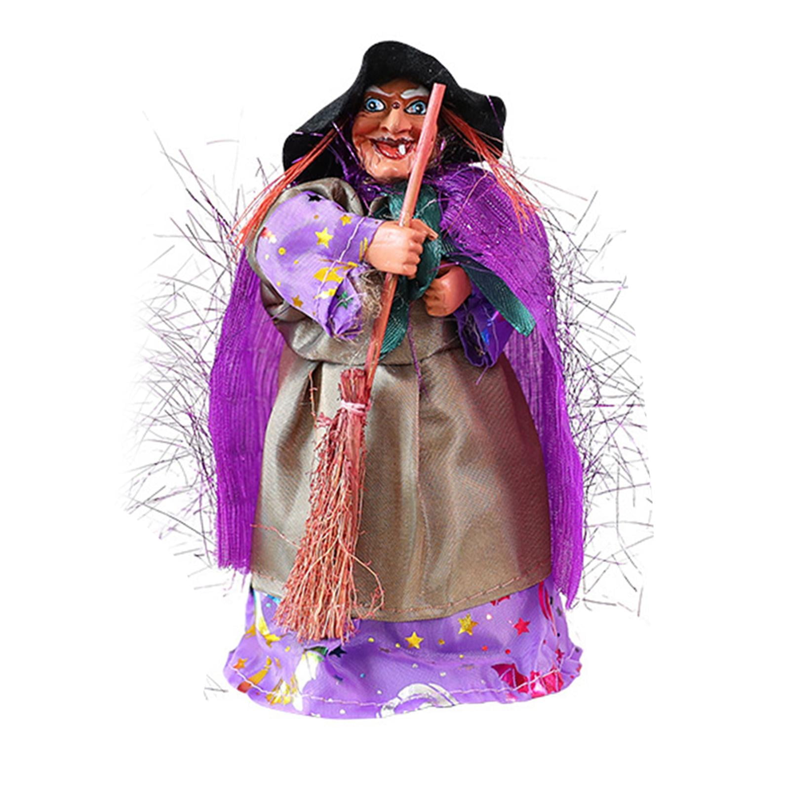 Witch Statue Halloween Decoration Spooky Figurine Lifelike Design with ...